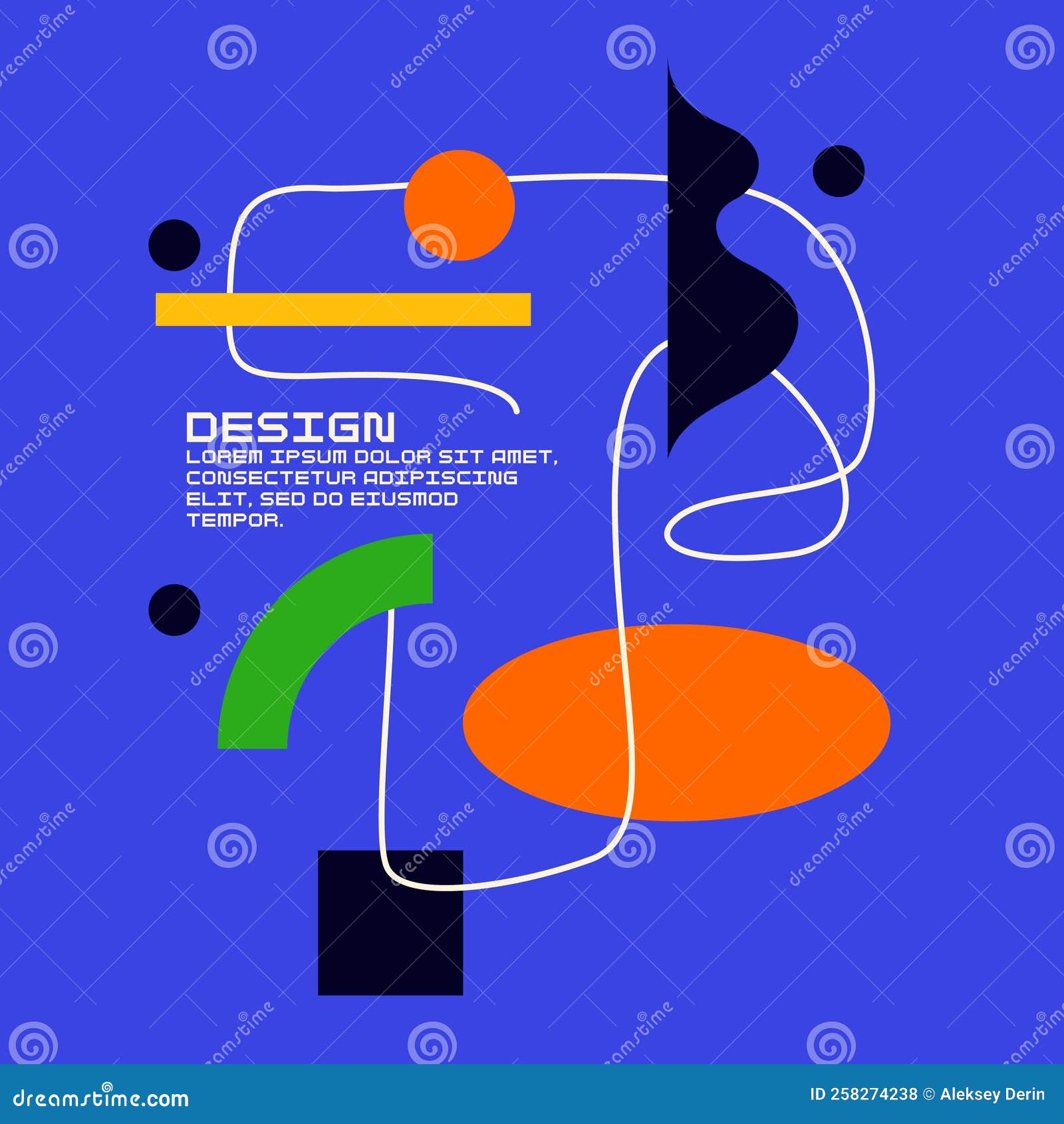 Modern Geometric Composition of Various Shapes. Illustration for Design ...