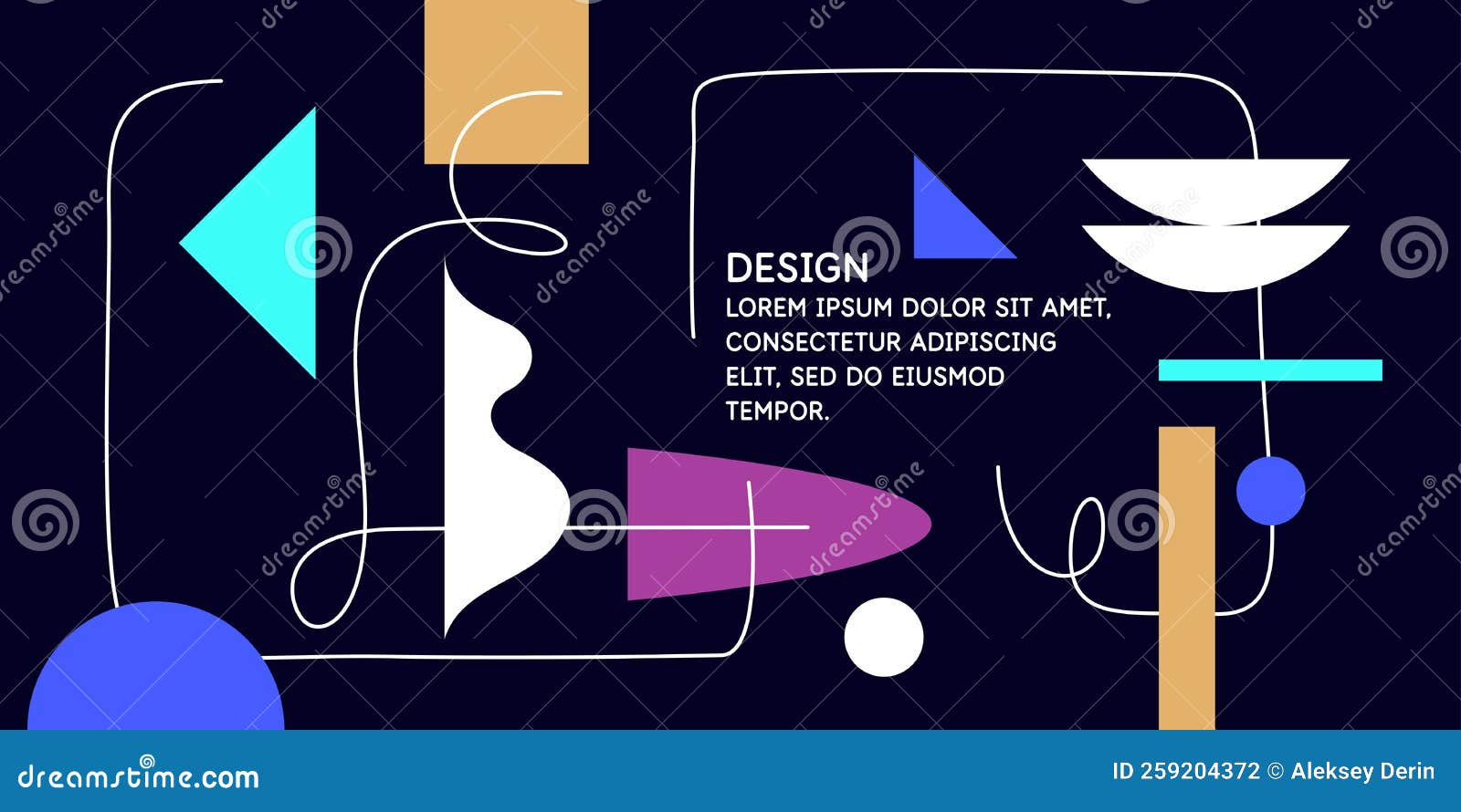 Modern Geometric Composition of Various Shapes. Illustration for Design ...