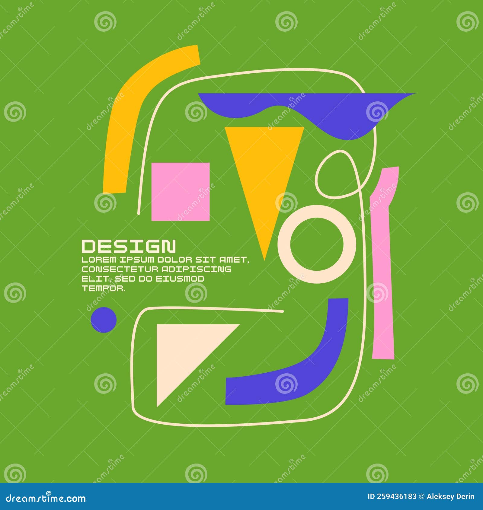 Modern Geometric Composition of Various Shapes. Illustration for Design ...