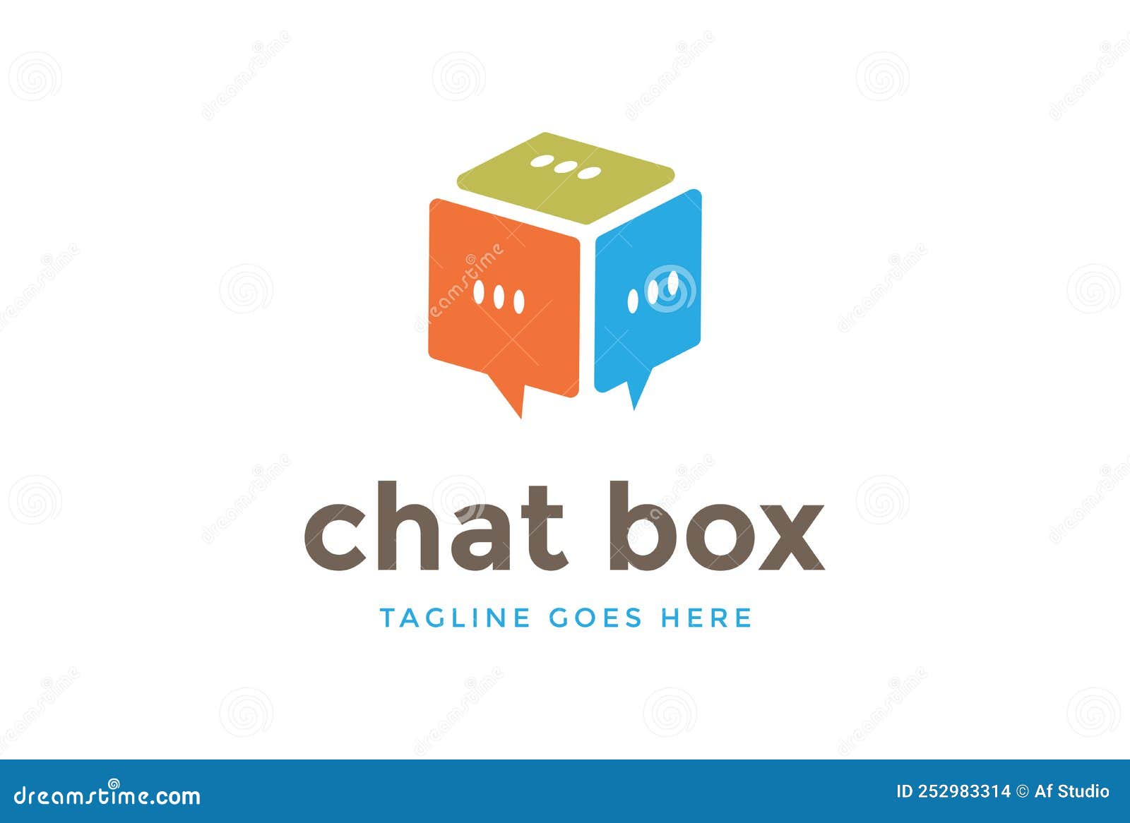 Modern Geometric Cube Box Chat Speech for Communication Logo Design Stock Vector - Illustration ...
