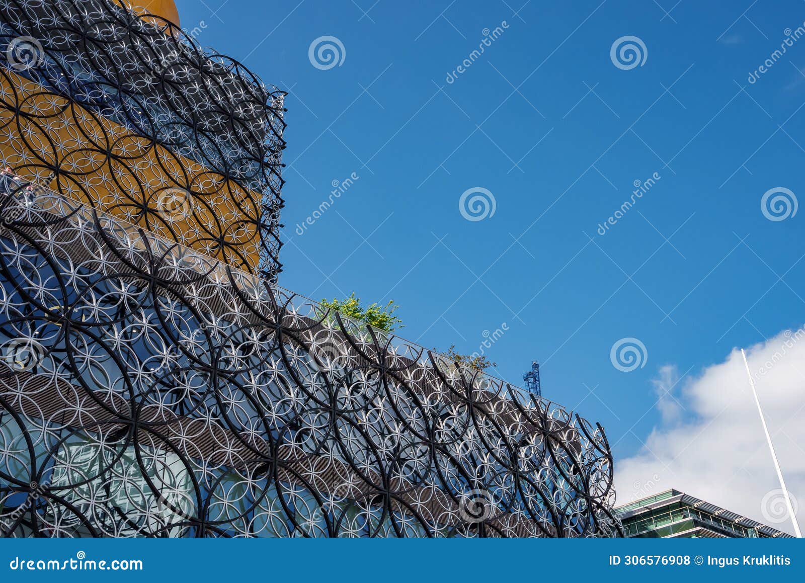 Modern Geometric Facade of Birmingham Landmark with Rooftop Greenery ...