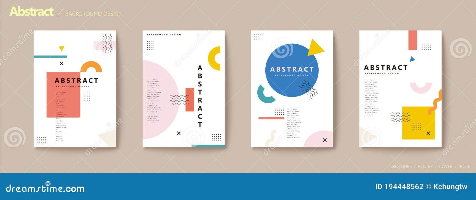 Modern geometric flyer set stock vector. Illustration of geometric ...