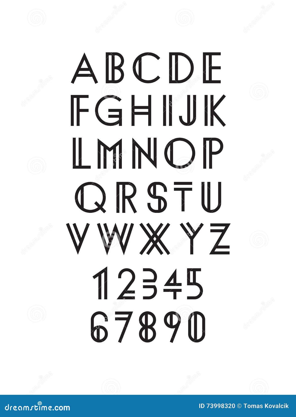 Modern geometric font stock vector. Illustration of style - 73998320