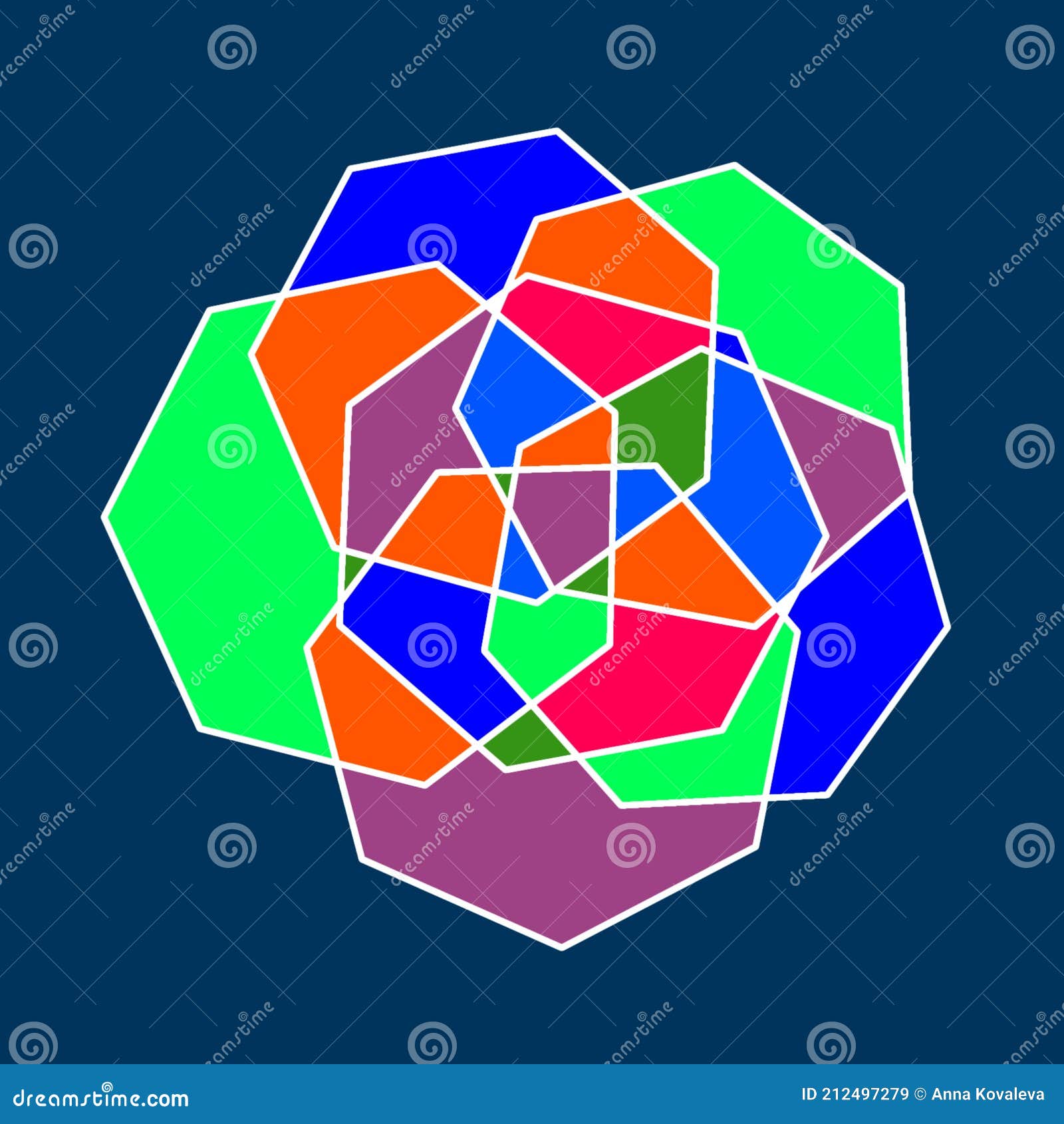 Modern Geometric Graphic Design. Bitmap Illustration Stock Illustration ...