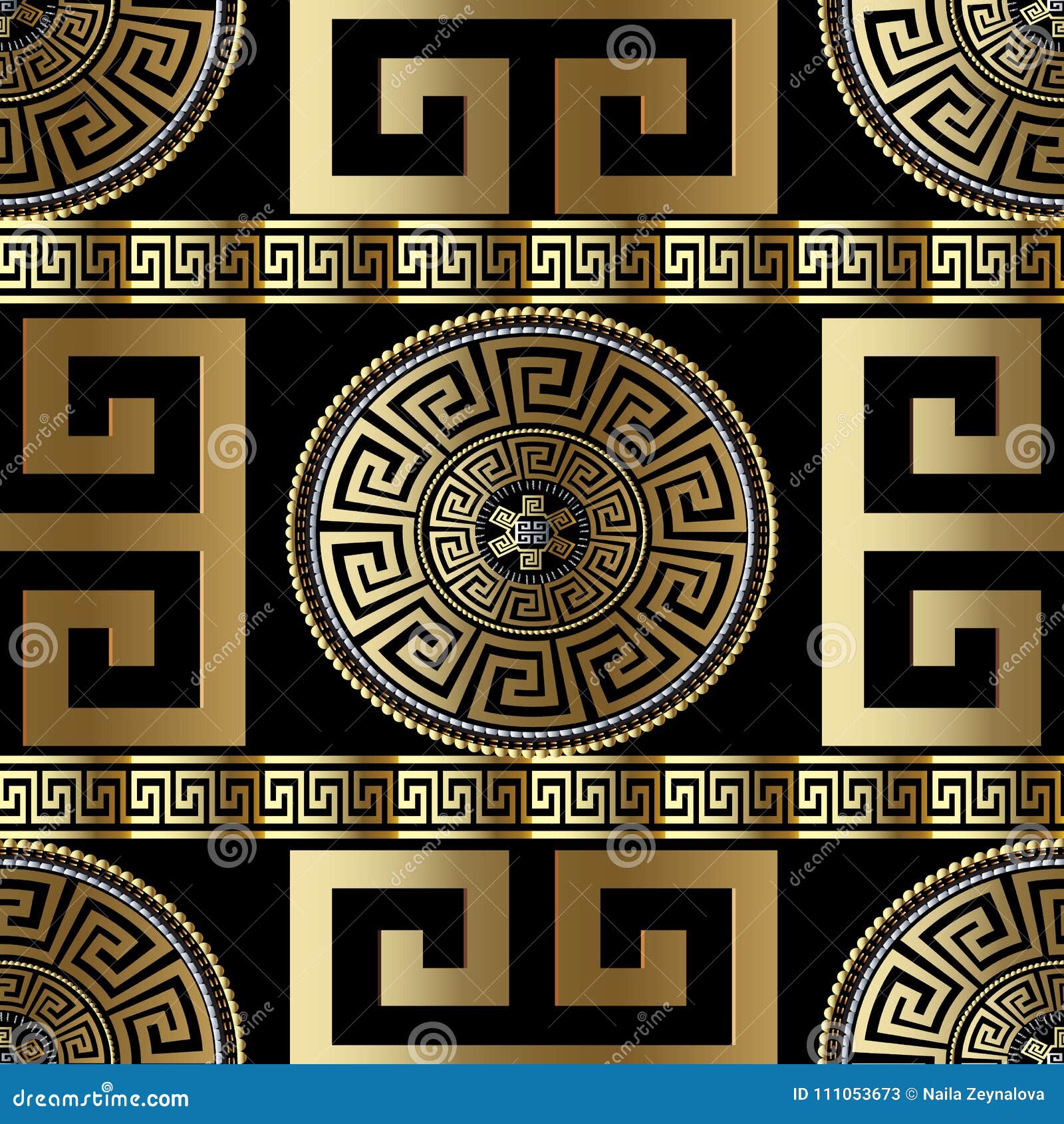 Modern Geometric Greek Seamless Pattern. Vector Gold Meander Background ... Modern Geometric Greek Seamless Pattern. Vector Gold Meander Background ...