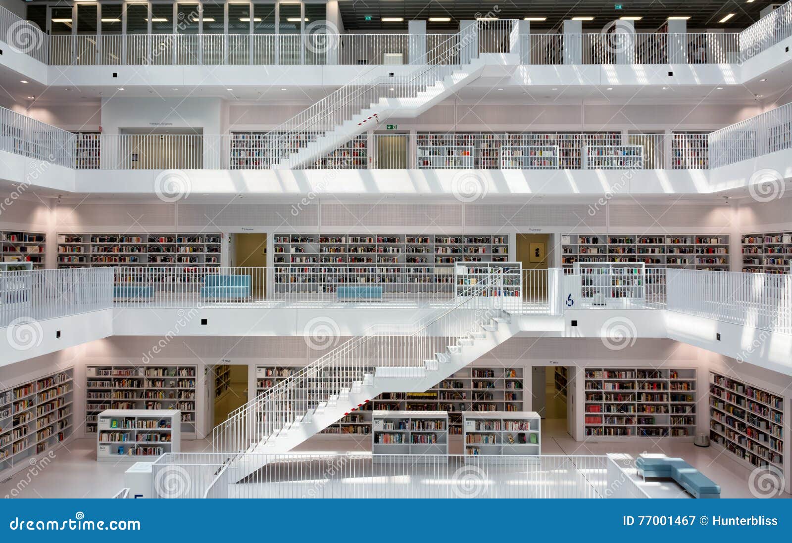 Modern Geometric Interior Architecture Stuttgart City Library Germany ...
