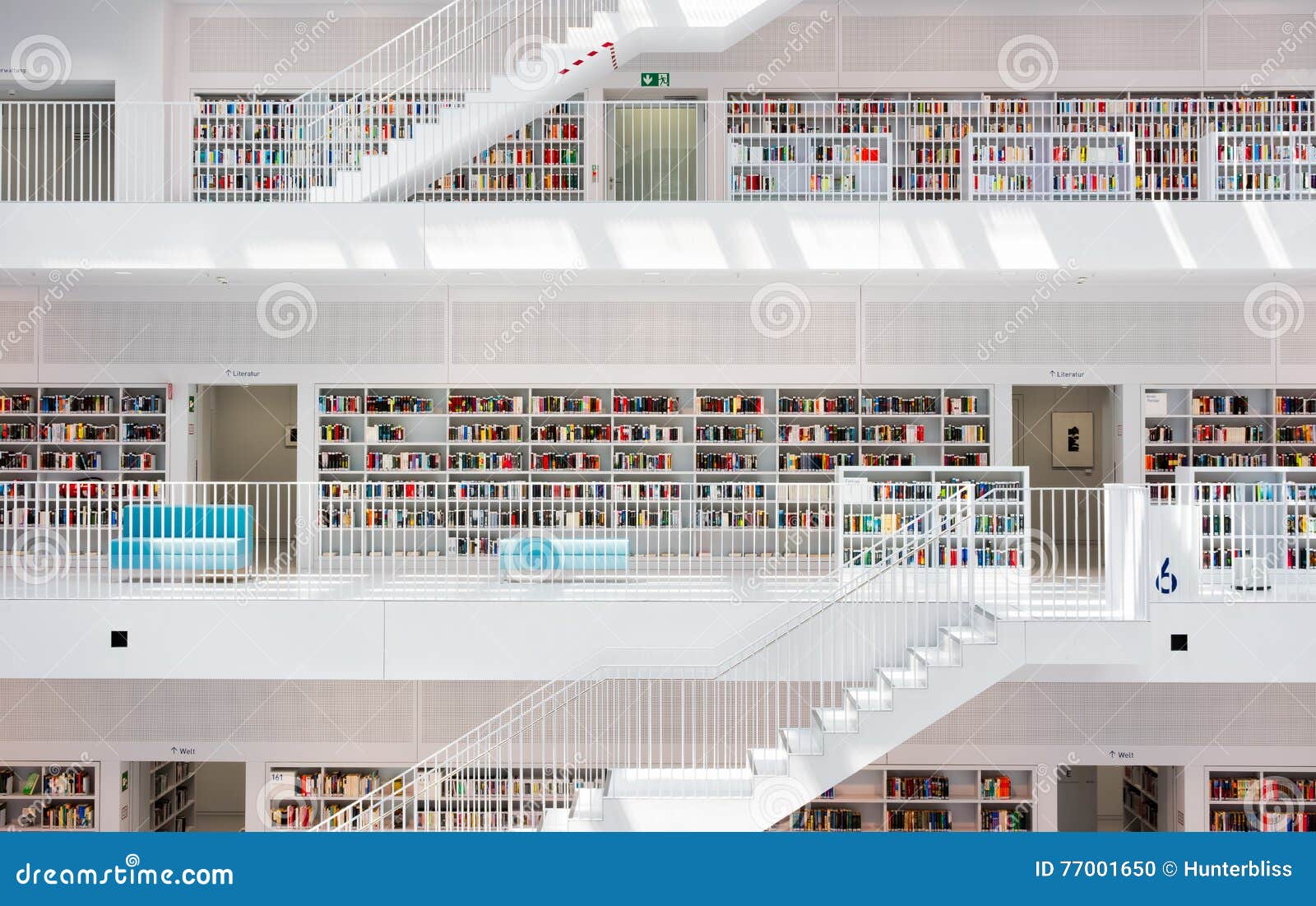 Modern Geometric Interior Architecture Stuttgart City Library Germany ...