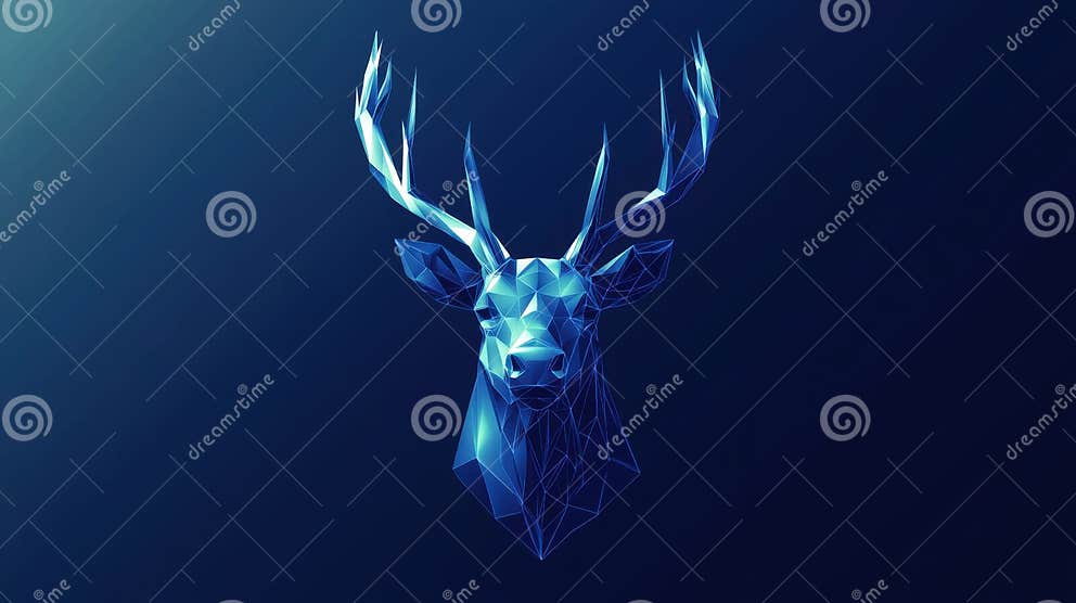 Modern Geometric Interpretation of a Reindeer S Head, Formed with ...