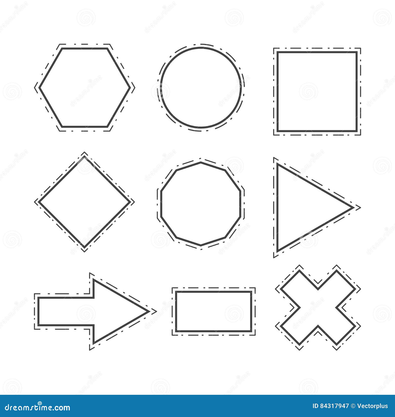 Modern Geometric Line Shapes Set Illustration Stock Illustration ...