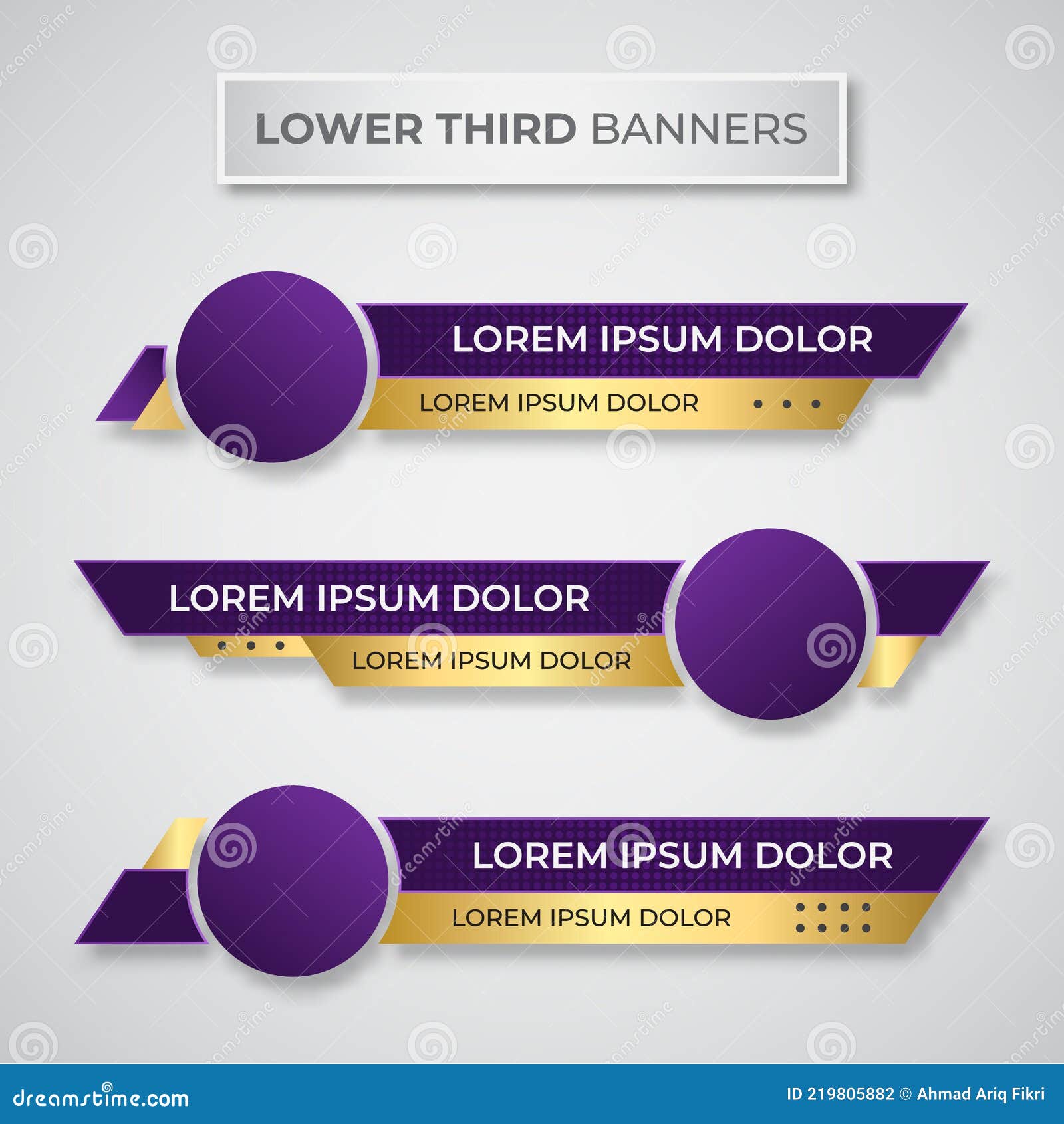 Modern Geometric Lower Third Banner Template Design. Colorful Lower ...