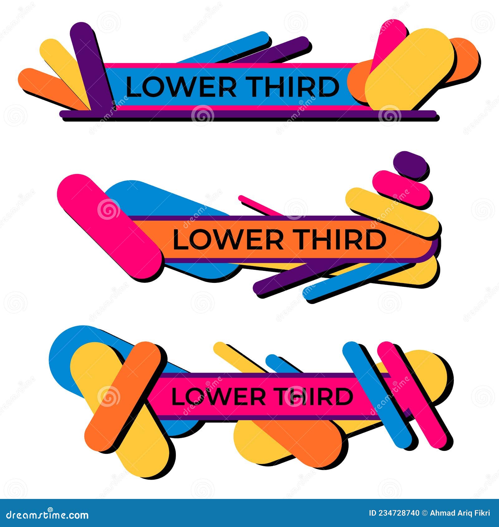Modern Geometric Lower Third Banner Template Design. Colorful Lower ...