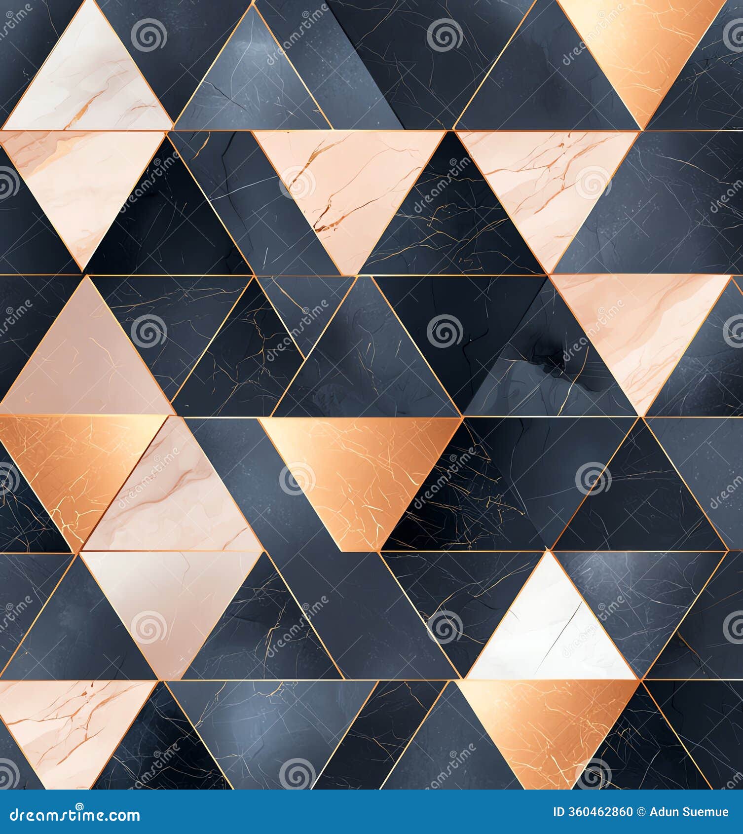 A Modern Geometric Pattern Featuring Black White and Rose Gold ...