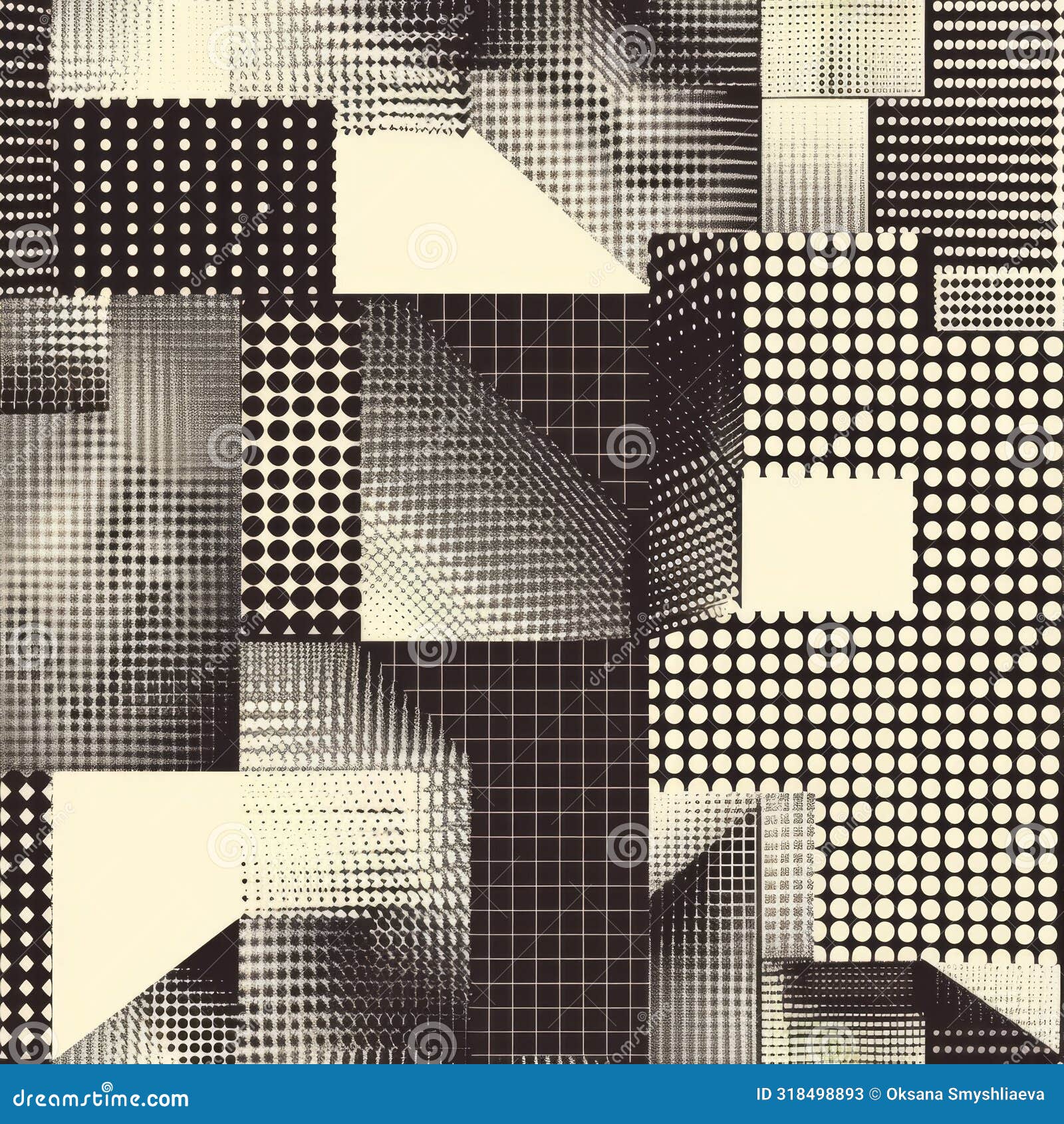 Modern Geometric Patterns and Textures in a Monochrome Palette Stock ...