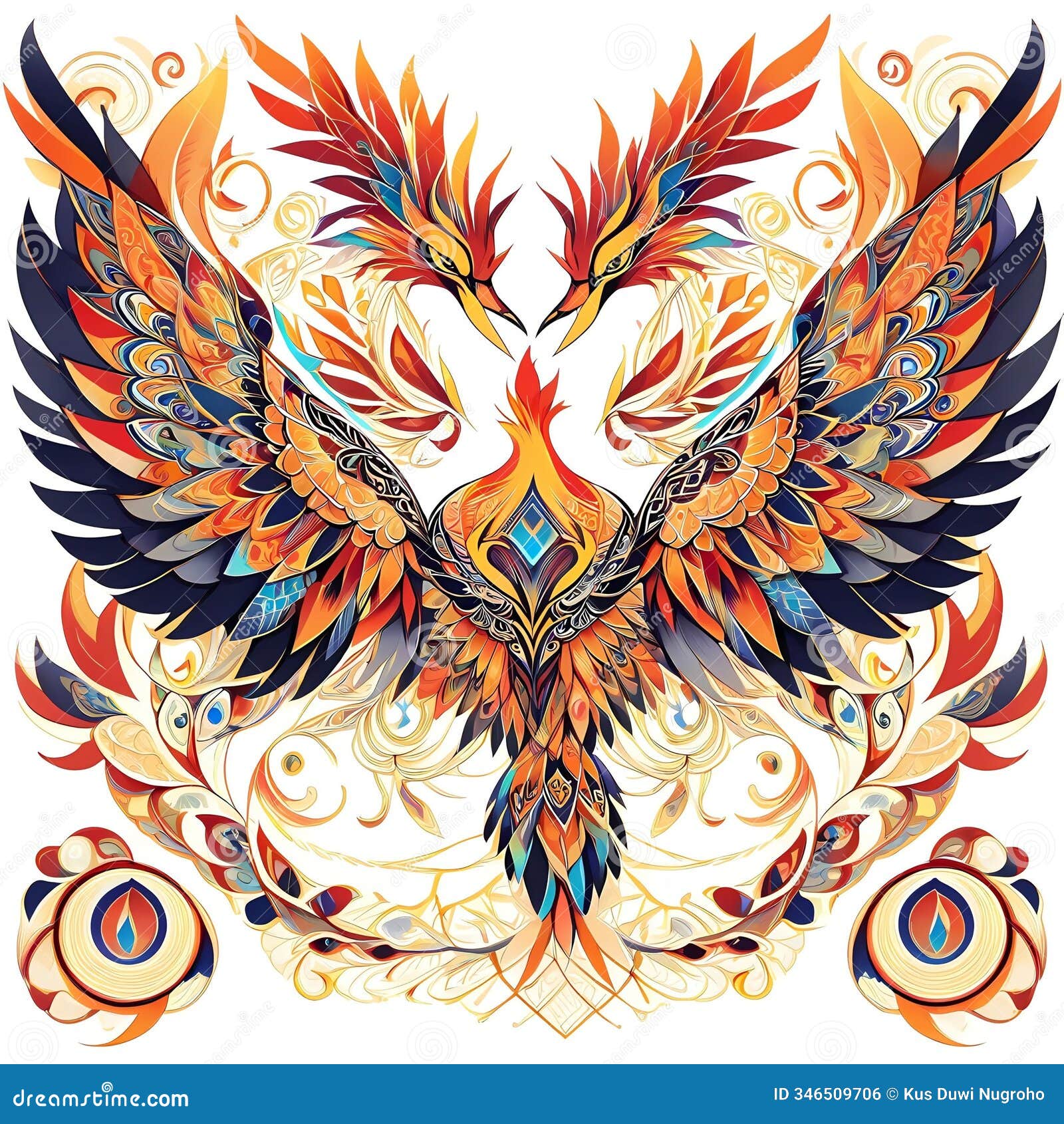Geometric Phoenix Tattoo Design Premium Stock Illustration ...