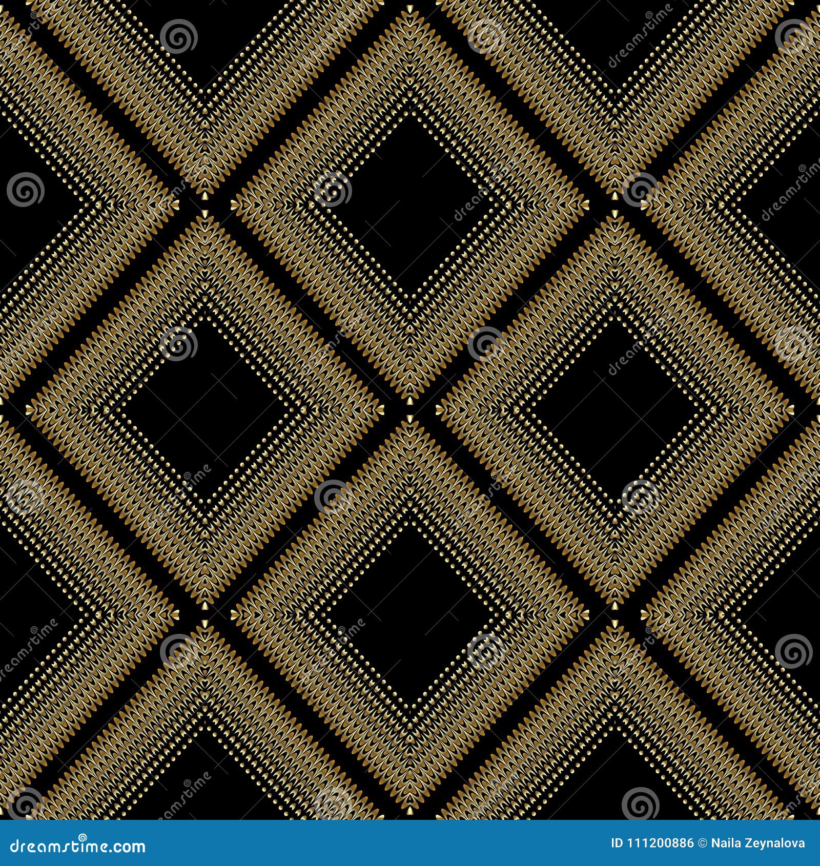 Modern Geometric Rhombus Seamless Pattern. Vector Abstract Black Stock ...