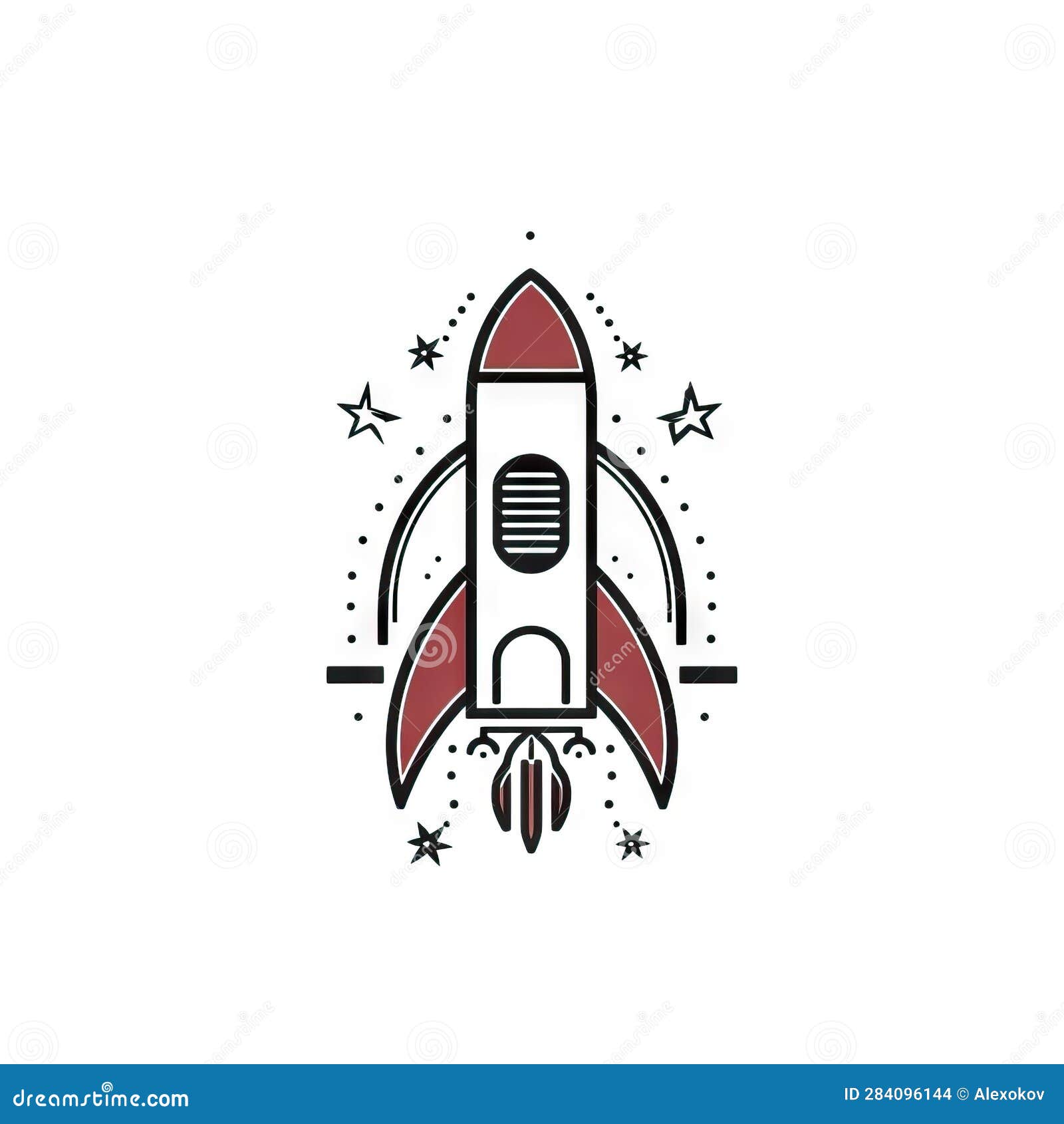 Modern Geometric Rocket Icon on White Background AI Generated Stock ...