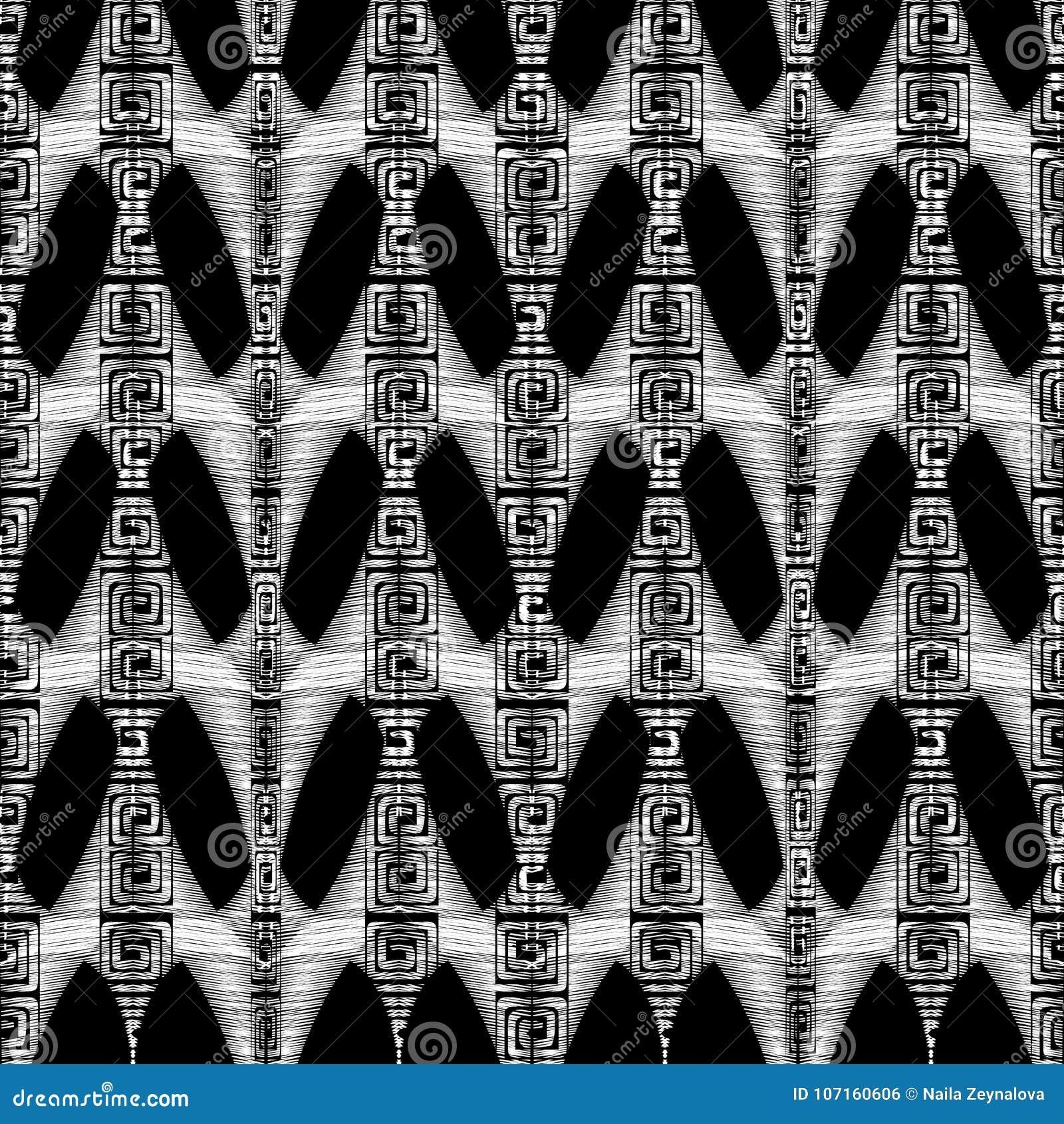 Modern Geometric Seamless Pattern. Black White Abstract Hatching Stock ...