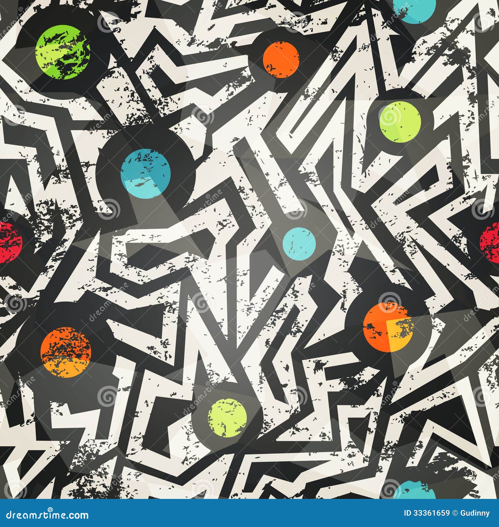 Modern Geometric Seamless Pattern with Grunge Effect Stock Vector ...