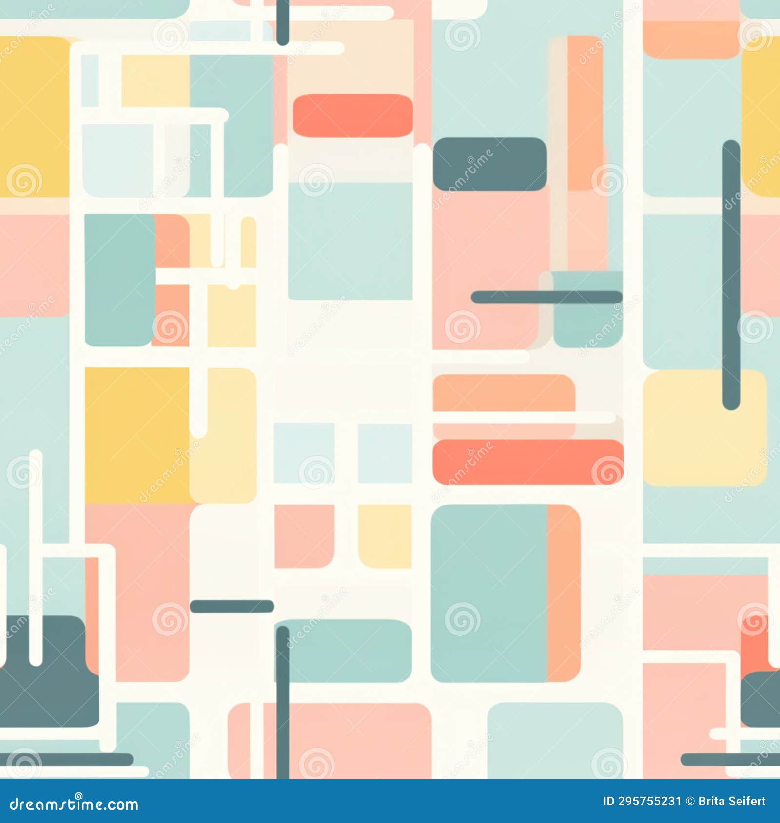 Modern Geometric Seamless Pattern in Pale Colors Stock Illustration ...