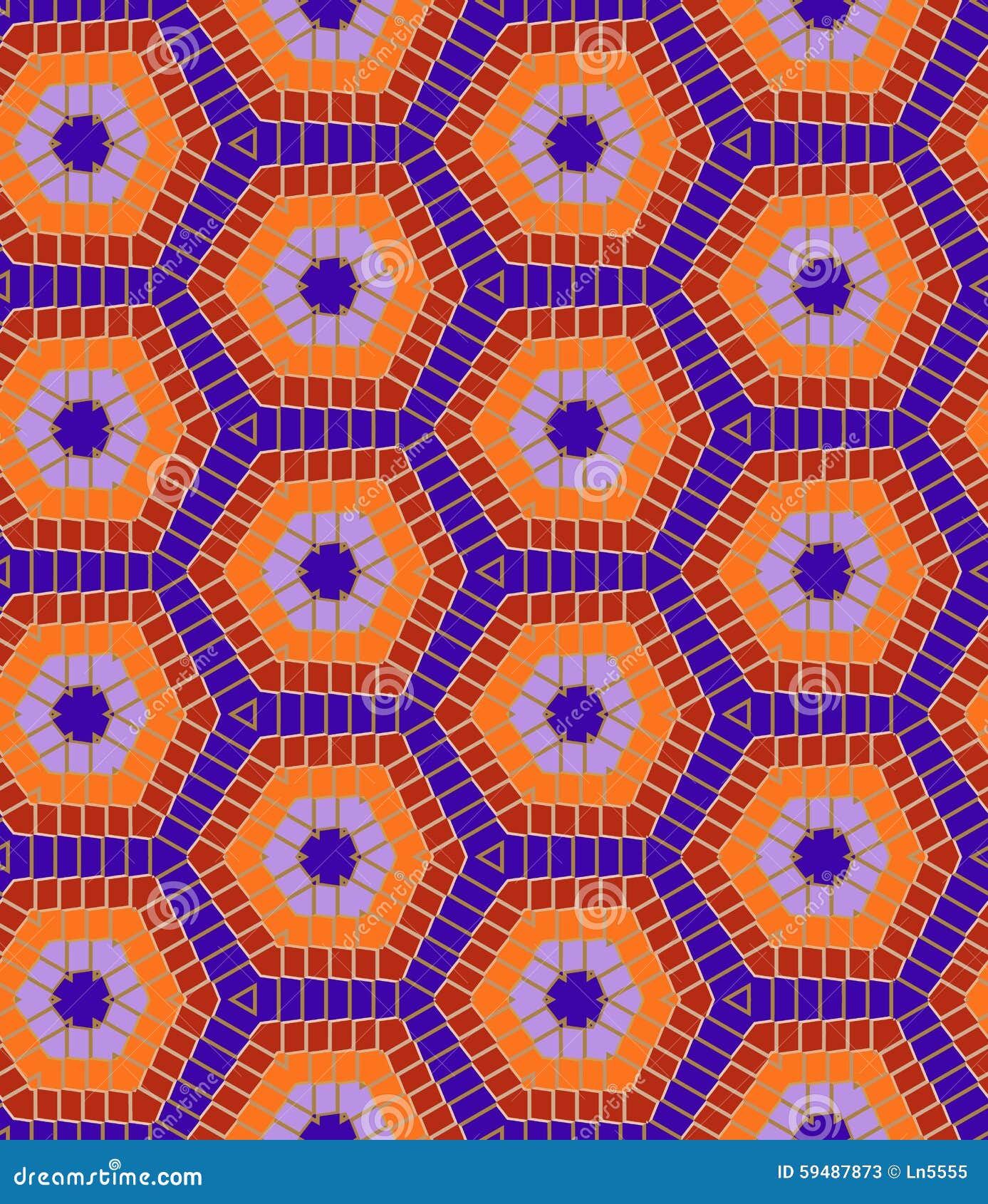 Modern Geometric Seamless Pattern in Red, Orange and Blue Colors Stock ...