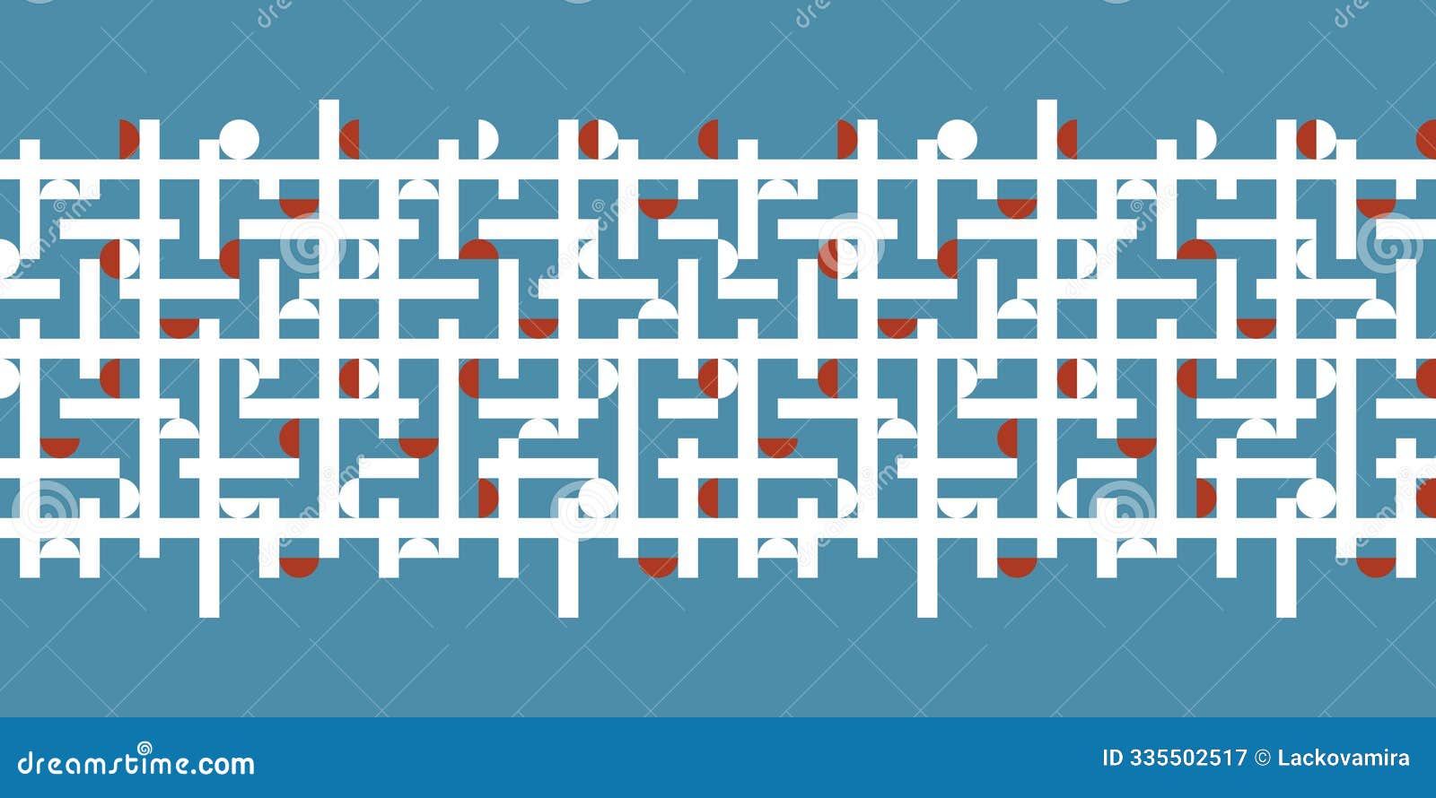 Modern Geometric Seamless Vector Pattern Border with White Rectangular ...