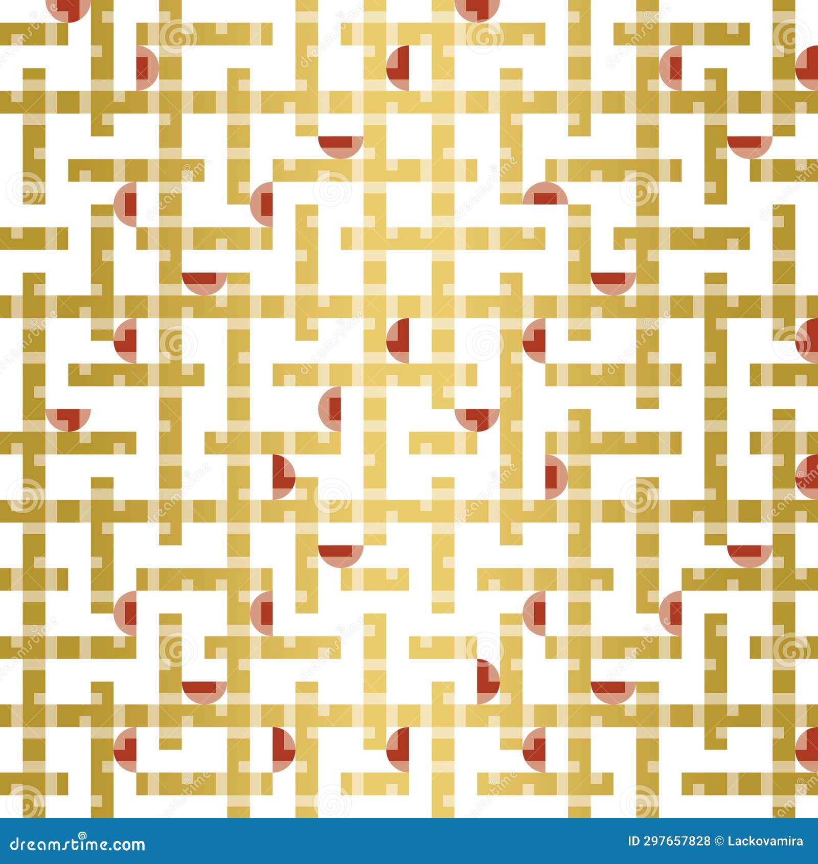 Modern Geometric Seamless Vector Pattern with Golden Rectangular Maze ...