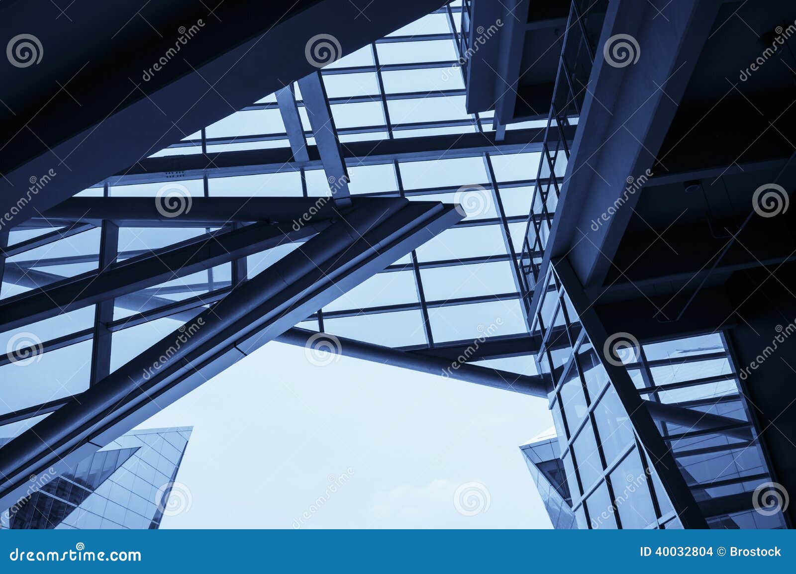 A Modern Geometric Shape Architecture Stock Photo - Image of blue, hall ...