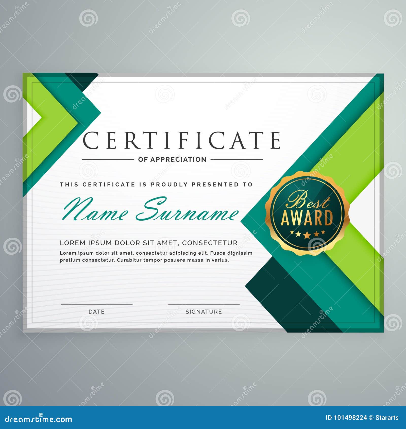 Modern Geometric Shape Certificate Design Template Stock Vector ...