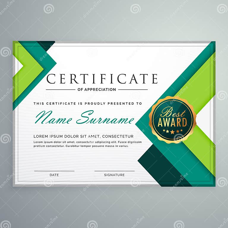 Modern Geometric Shape Certificate Design Template Stock Vector ...