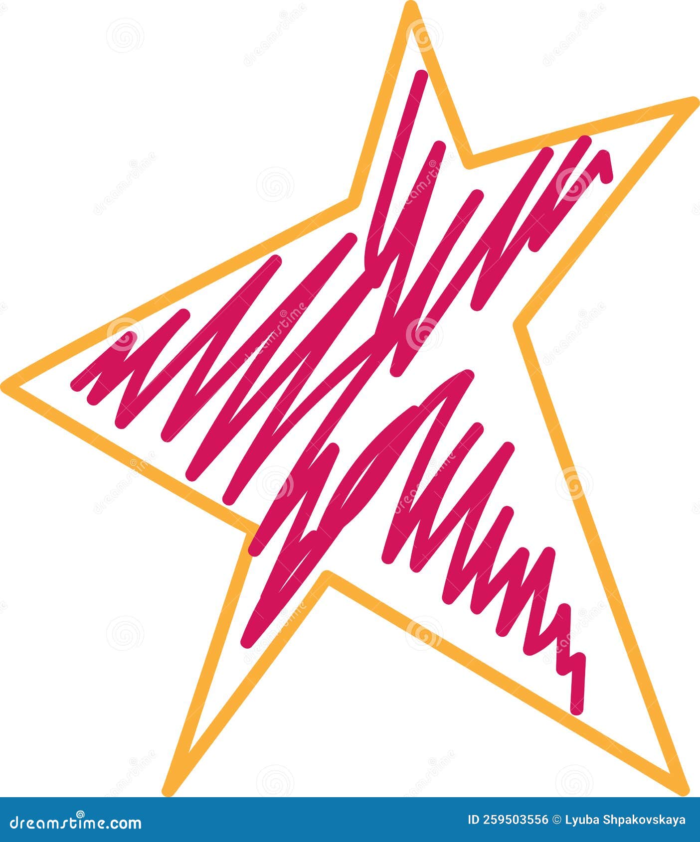 Modern Geometric Star. Vector Yellow and Star Drawn by Hand - Vector ...