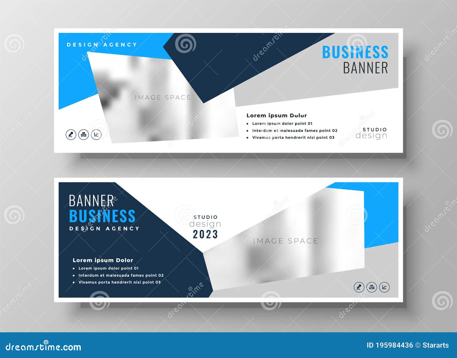 Modern Geometric Style Business Wide Banners Template Stock Vector ...