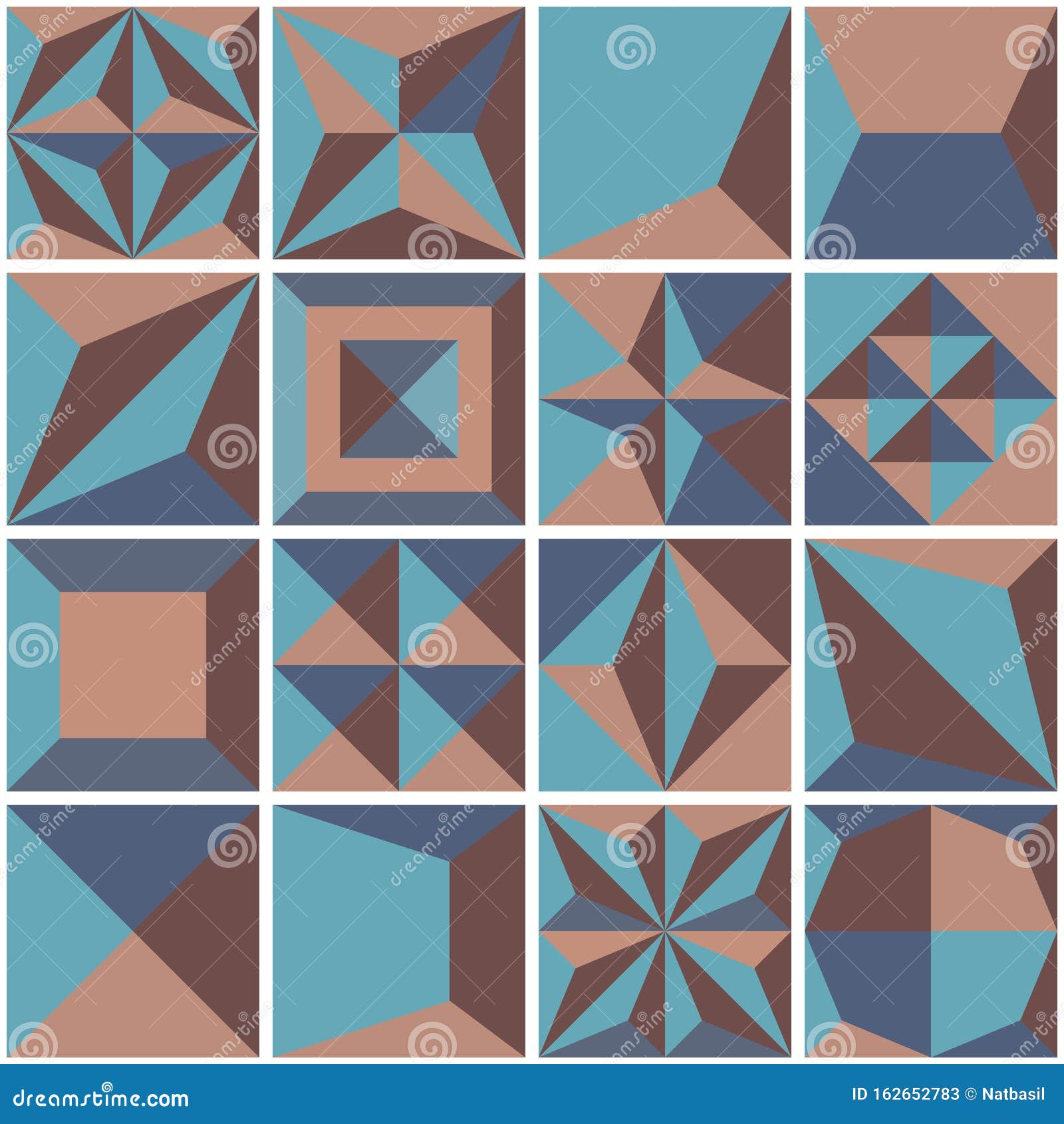 Modern Geometric Tiles Set Design Element Stock Vector - Illustration ...