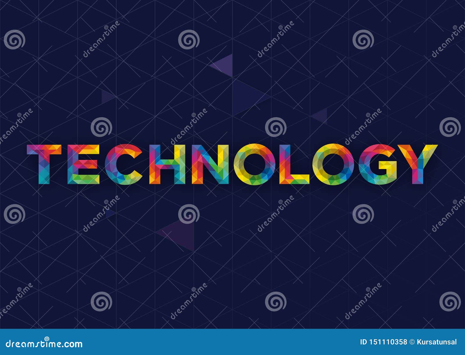 Modern Geometric Vector Design with Technology Word Stock Vector ...
