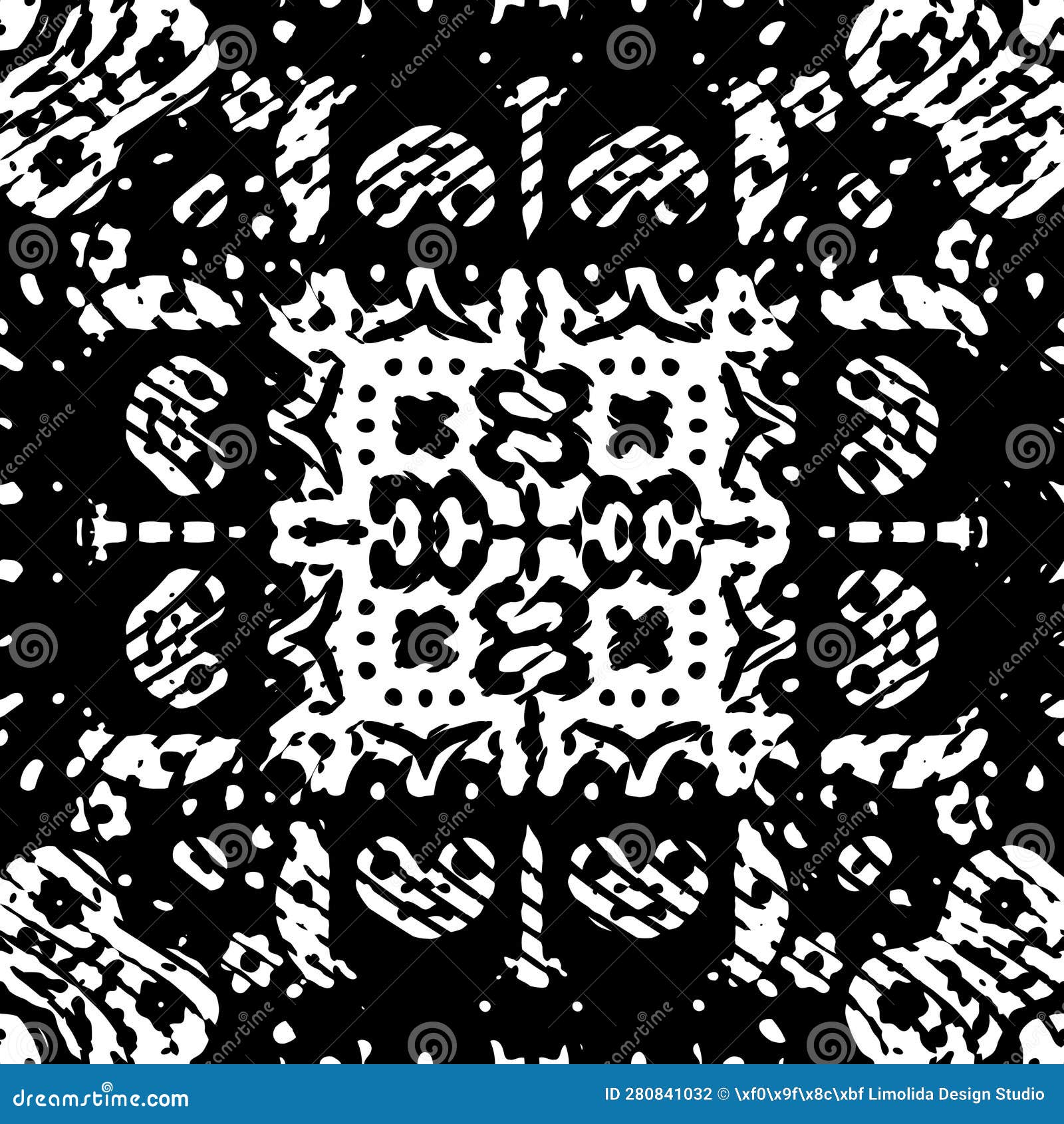 Modern Geometric Wavy Pattern. Seamless Fashion Design Tile in Black ...