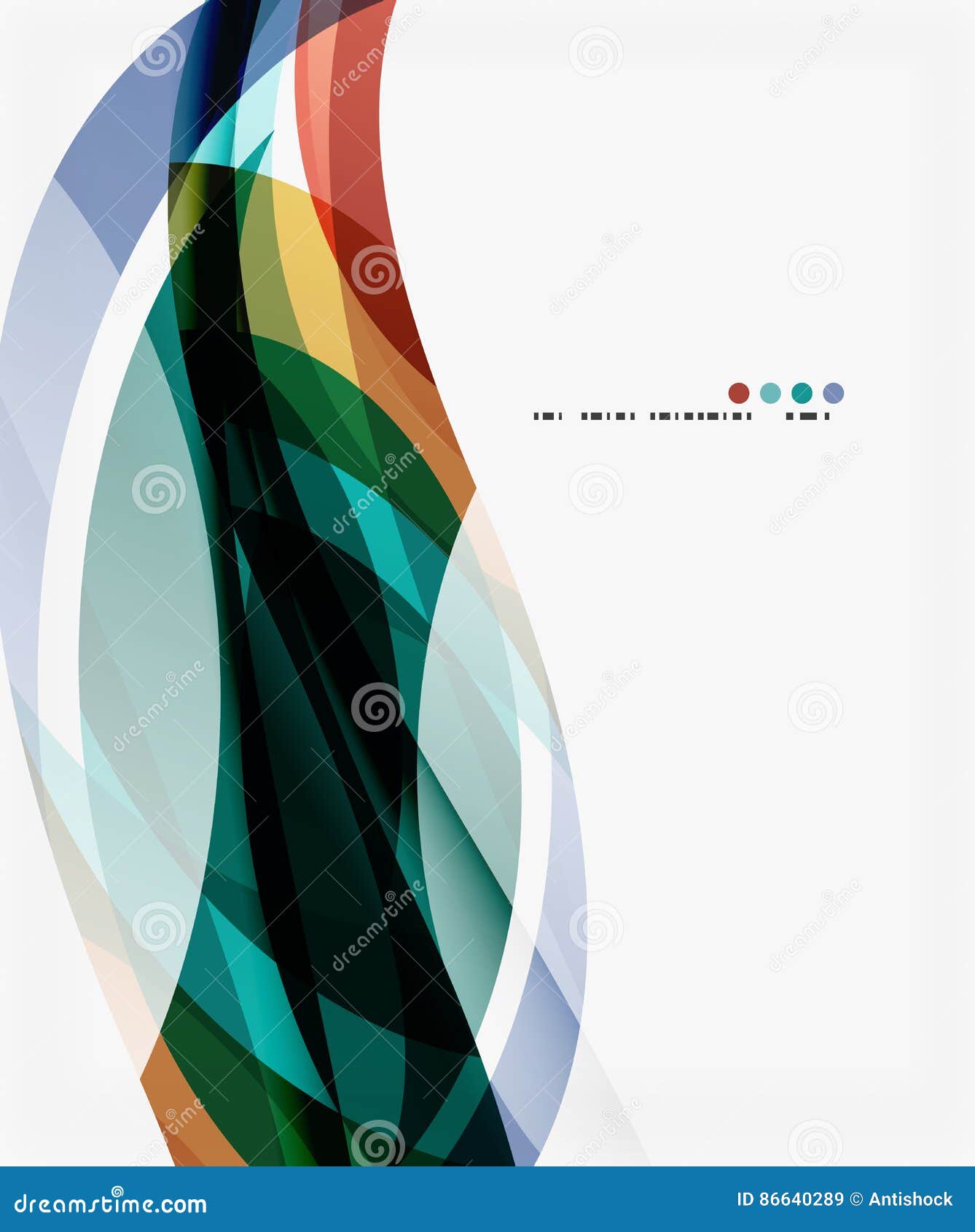 Modern Geometric Wavy Shapes on Light Stock Illustration - Illustration ...