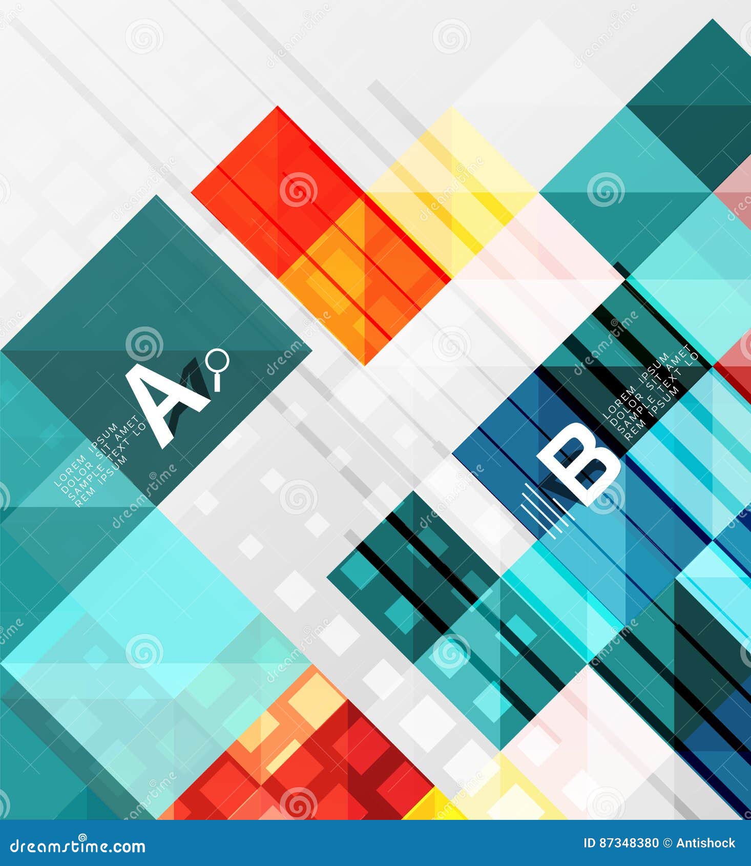 Modern Geometrical Abstract Background, Squares Stock Illustration ...
