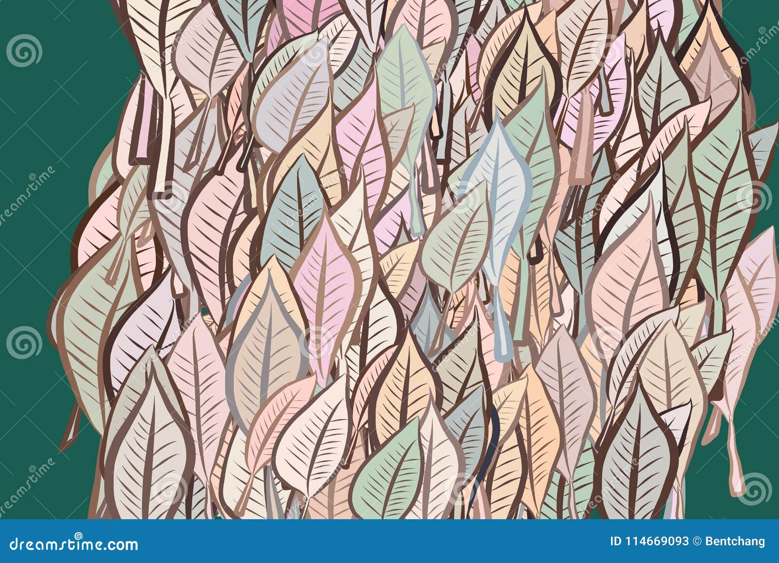 Modern Geometrical Leaves Drawing Background Pattern Abstract. Design ...