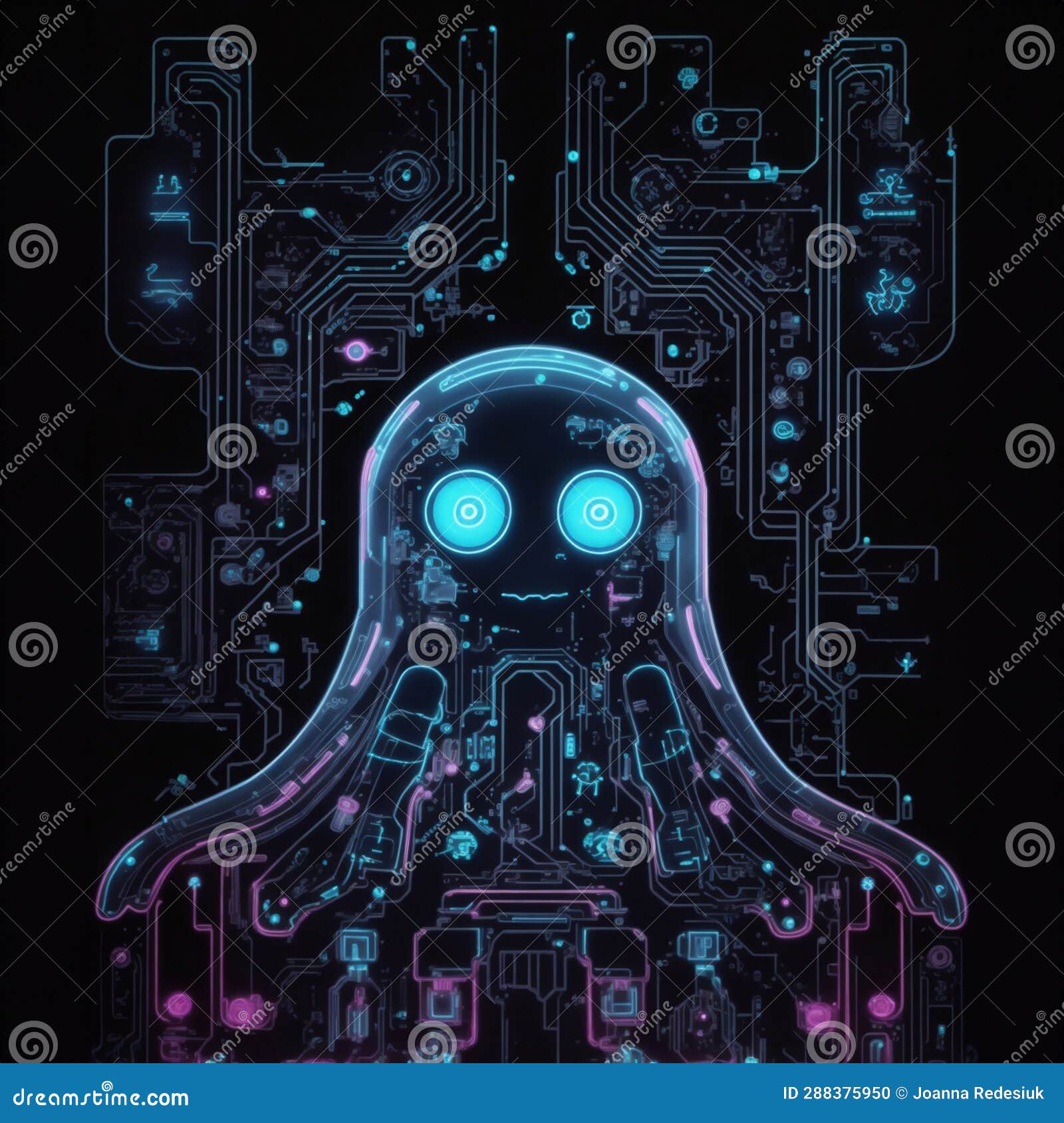 Modern Ghost of Computer, and, Internet or Electronics on Cpu ...