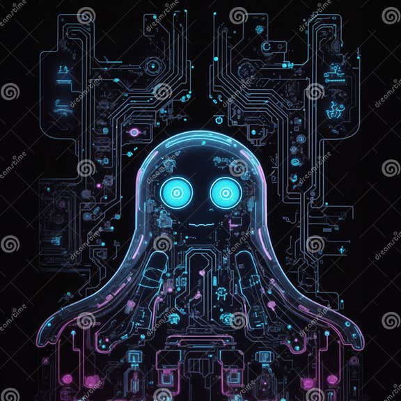 Modern Ghost of Computer, and, Internet or Electronics on Cpu ...