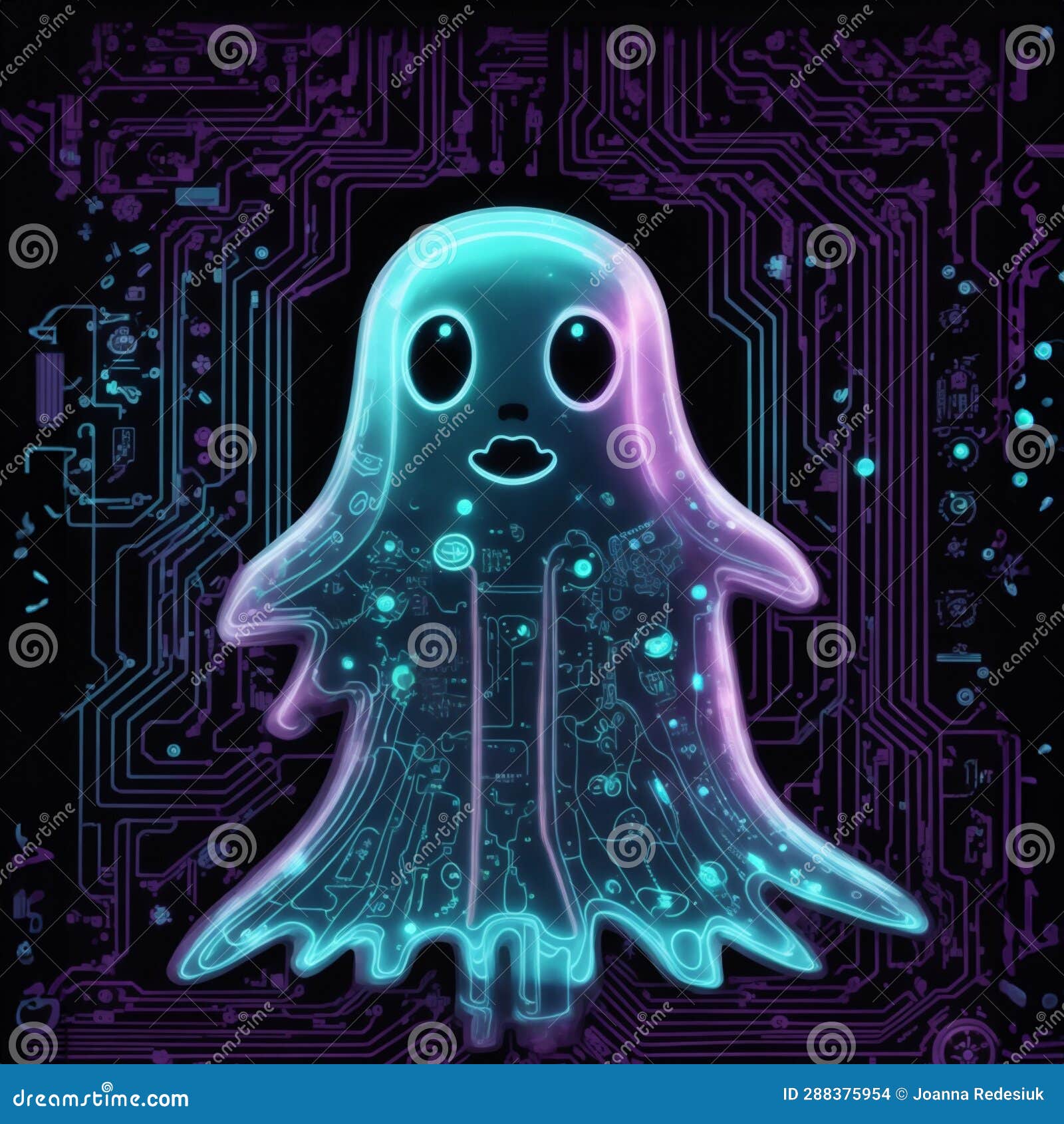 Modern Ghost of Computer, and, Internet or Electronics on Cpu ...