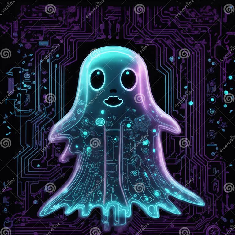 Modern Ghost of Computer, and, Internet or Electronics on Cpu ...