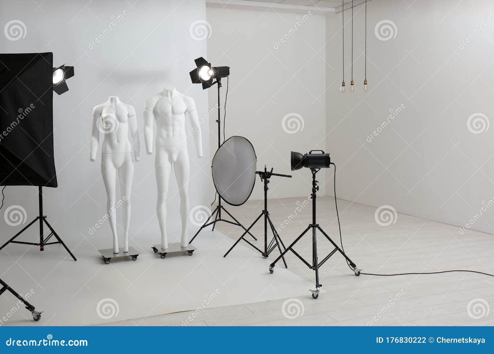 Modern Ghost Mannequins in Photo Studio Stock Photo - Image of ...