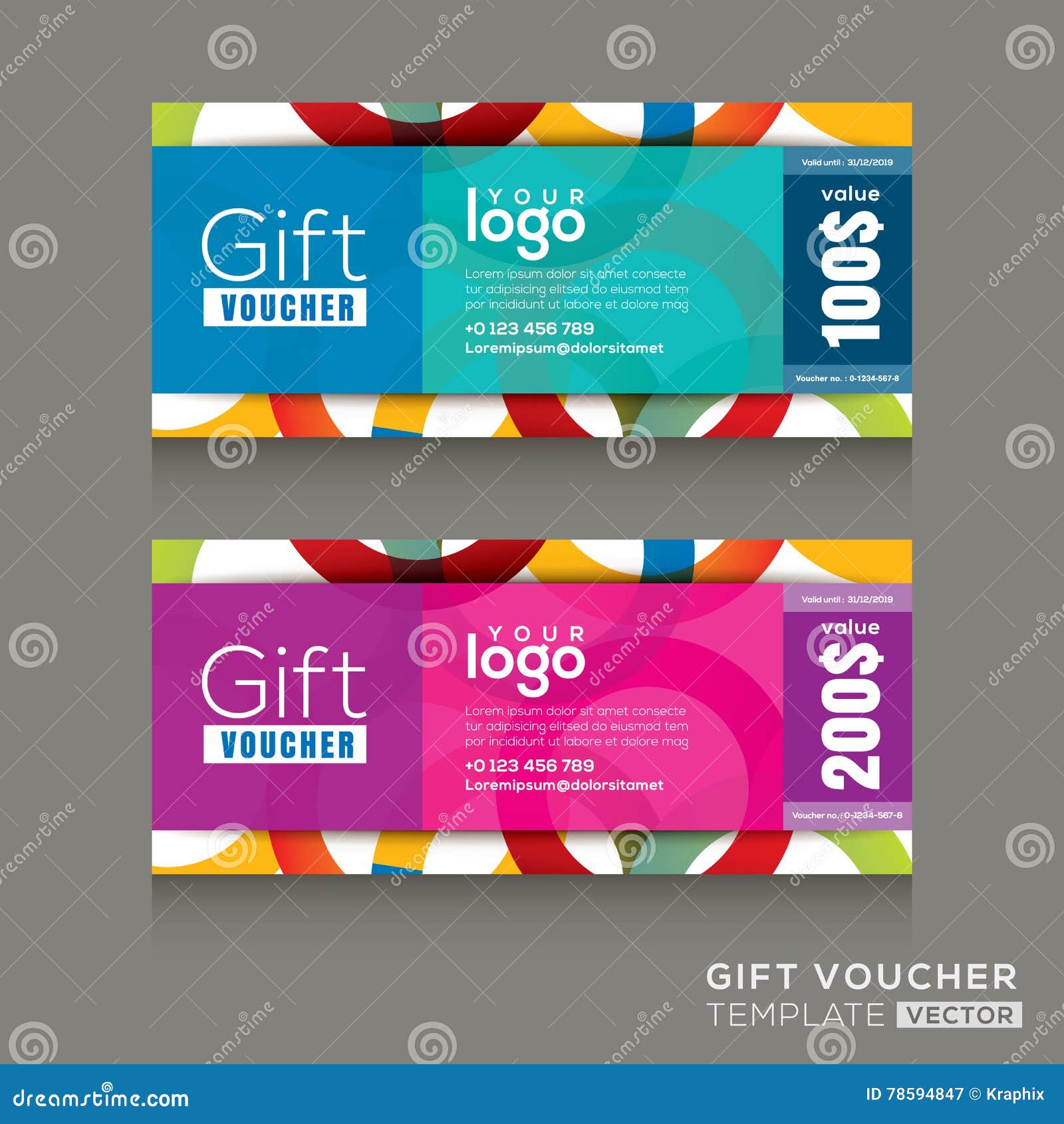 Modern Gift Voucher Coupon Design Stock Vector - Illustration of award ...