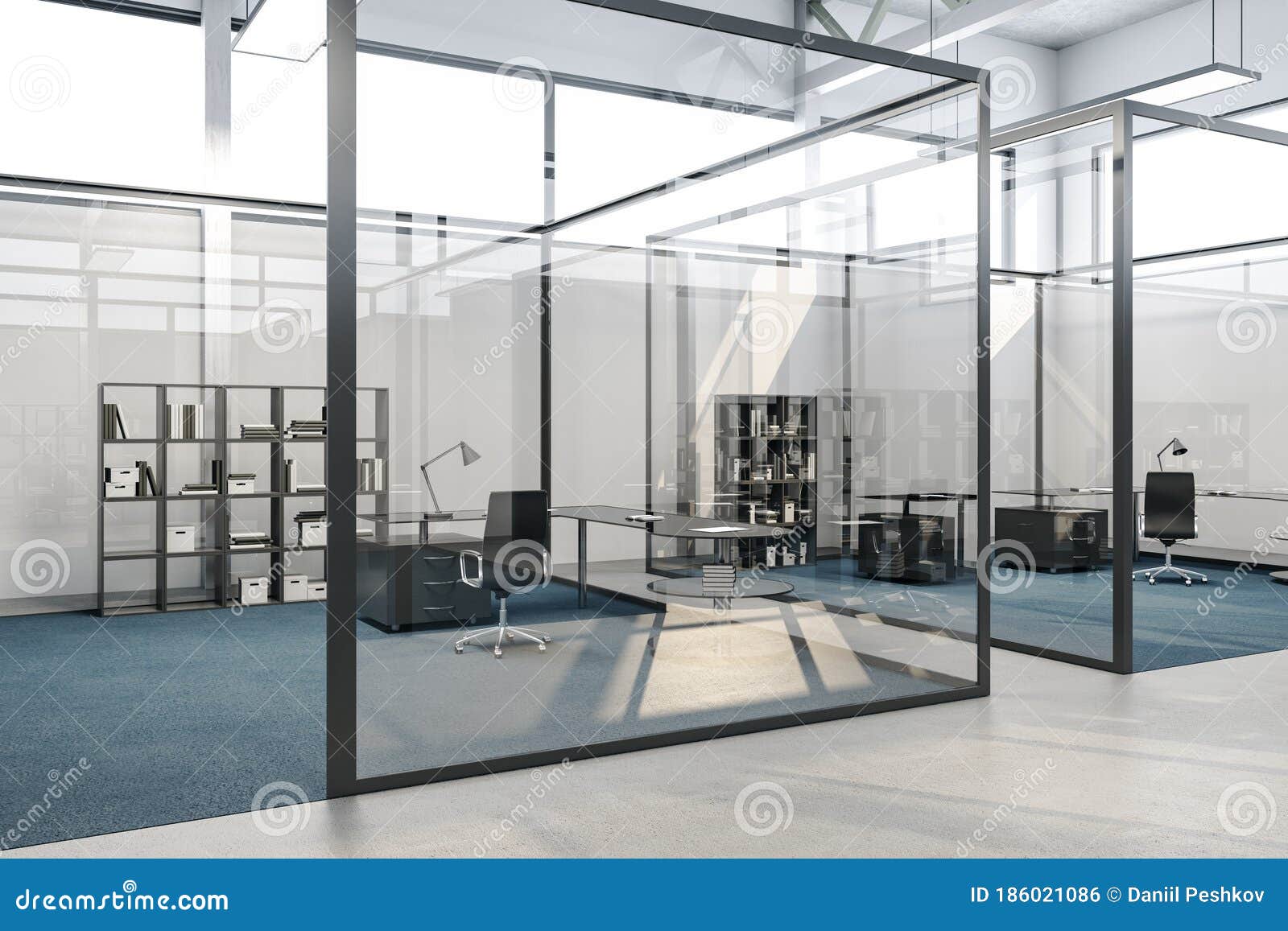 Modern glass boardroom stock illustration. Illustration of desktop ...