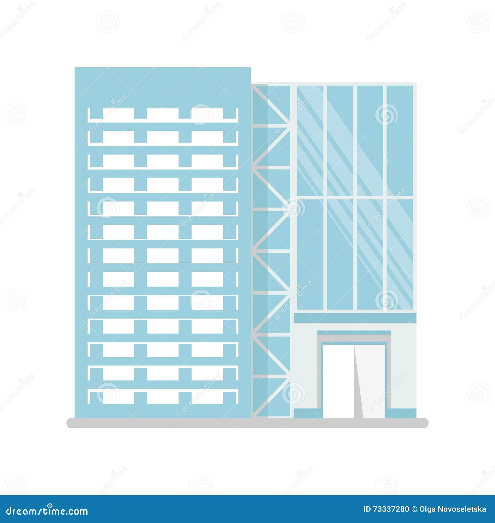 Modern glass building stock vector. Illustration of business - 73337280