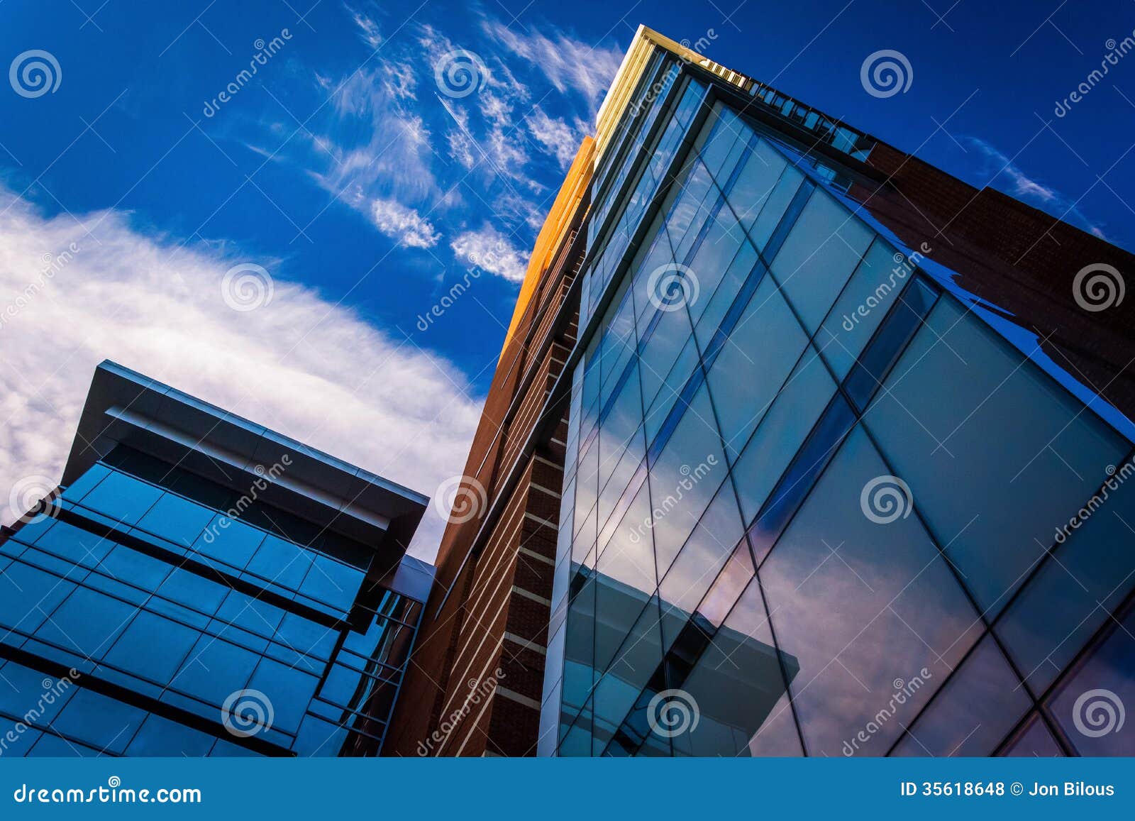A Modern Glass Building in Downtown Baltimore, Maryland. Stock Photo ...