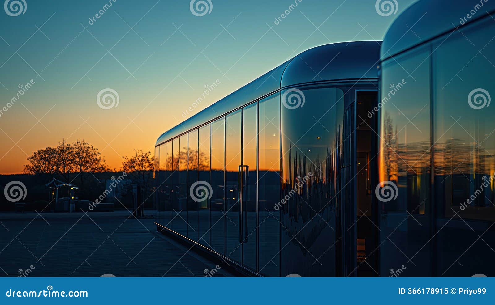 Rooftop View Of Modern Home With Sleek Lines And Glass Walls, And ...