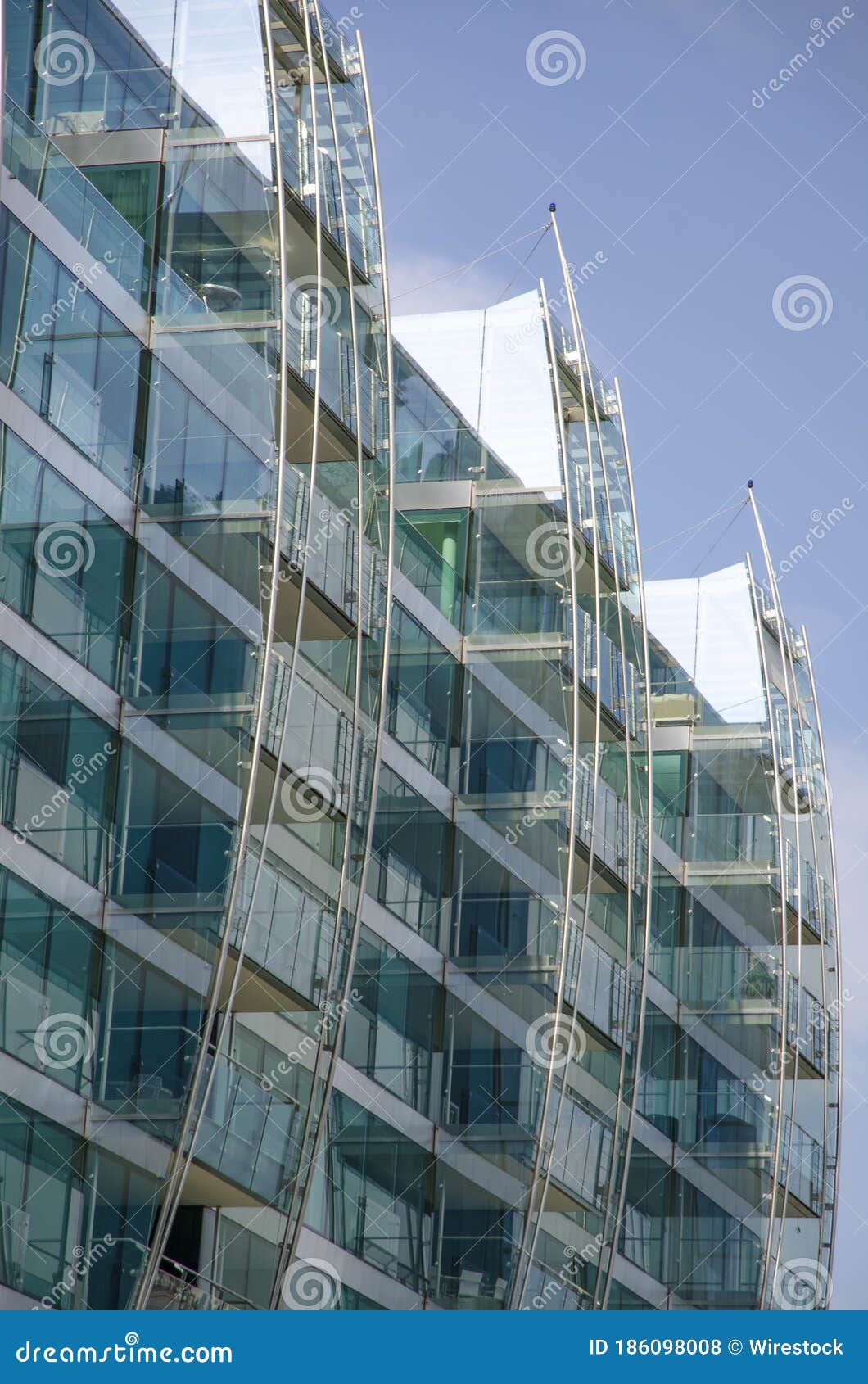 Modern Glass Building in a Sunny Day Stock Photo - Image of glass ...