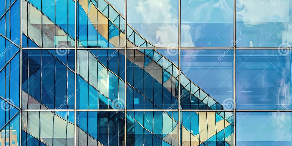 A Modern Glass Building, Using Creative Angles and Lighting Stock Photo ...