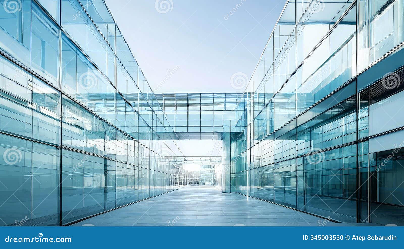 Modern Glass Building with a Walkway Connecting Two Structures Stock ...
